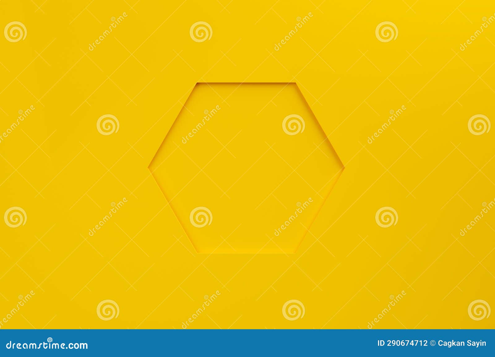 Yellow Hexagon Hole Template Embossed on Yellow Background with Borders ...