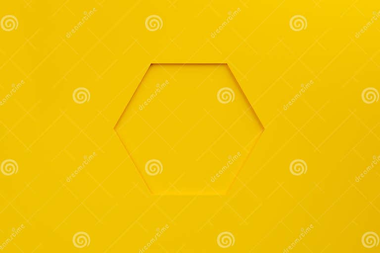 Yellow Hexagon Hole Template Embossed on Yellow Background with Borders ...