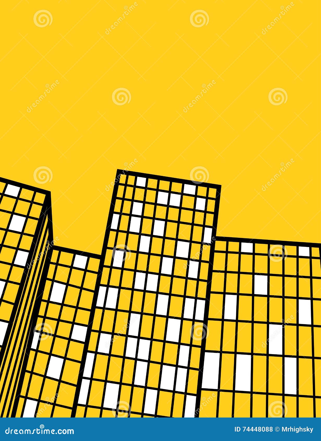 Yellow High Buildings Flyer Design Stock Vector - Illustration of ...
