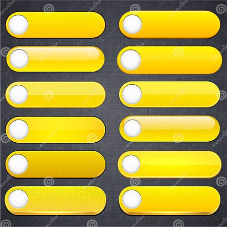 Yellow High-detailed Modern Web Buttons. Stock Vector - Illustration of ...