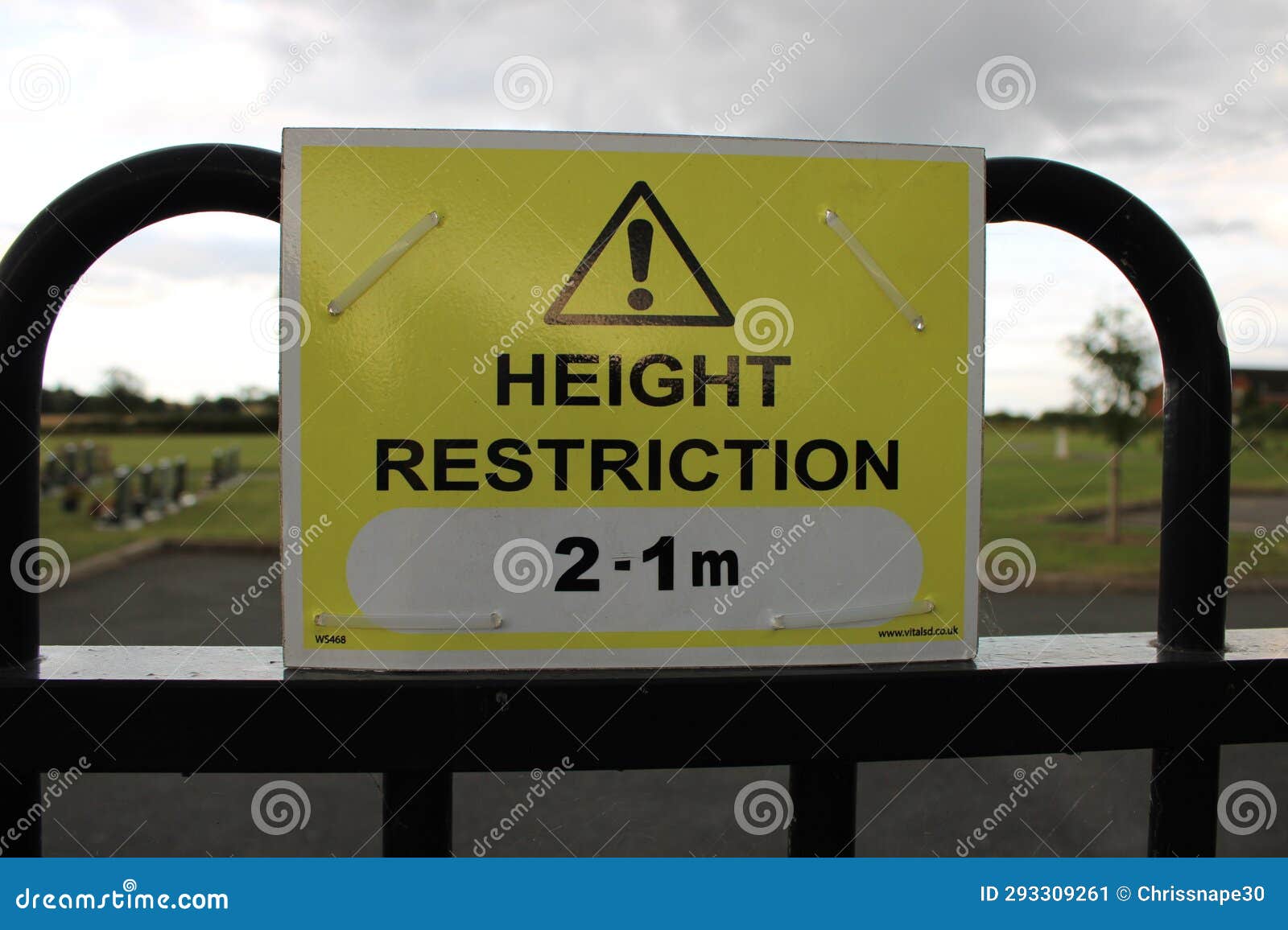 Yellow High Restriction Sign 2.1 Metres Stock Image - Image of roadsign ...