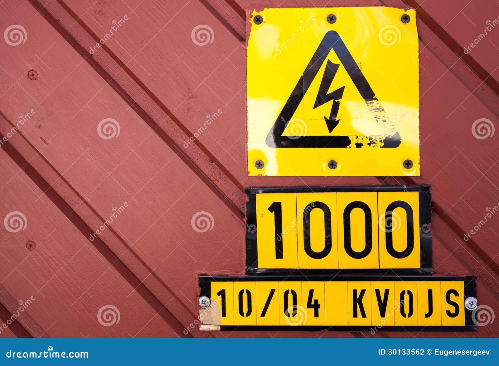 Yellow High Voltage Caution Sign Stock Photo - Image of attention ...