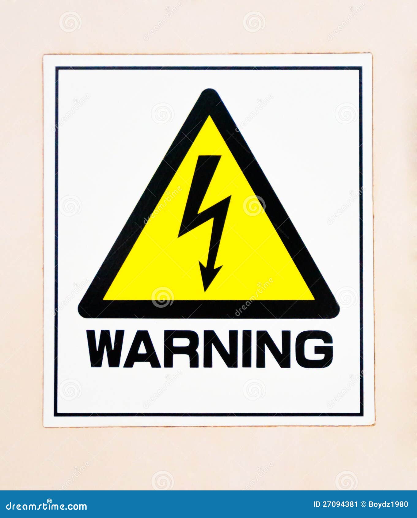 Yellow High Voltage Warning Sign Stock Image - Image of care, industry ...