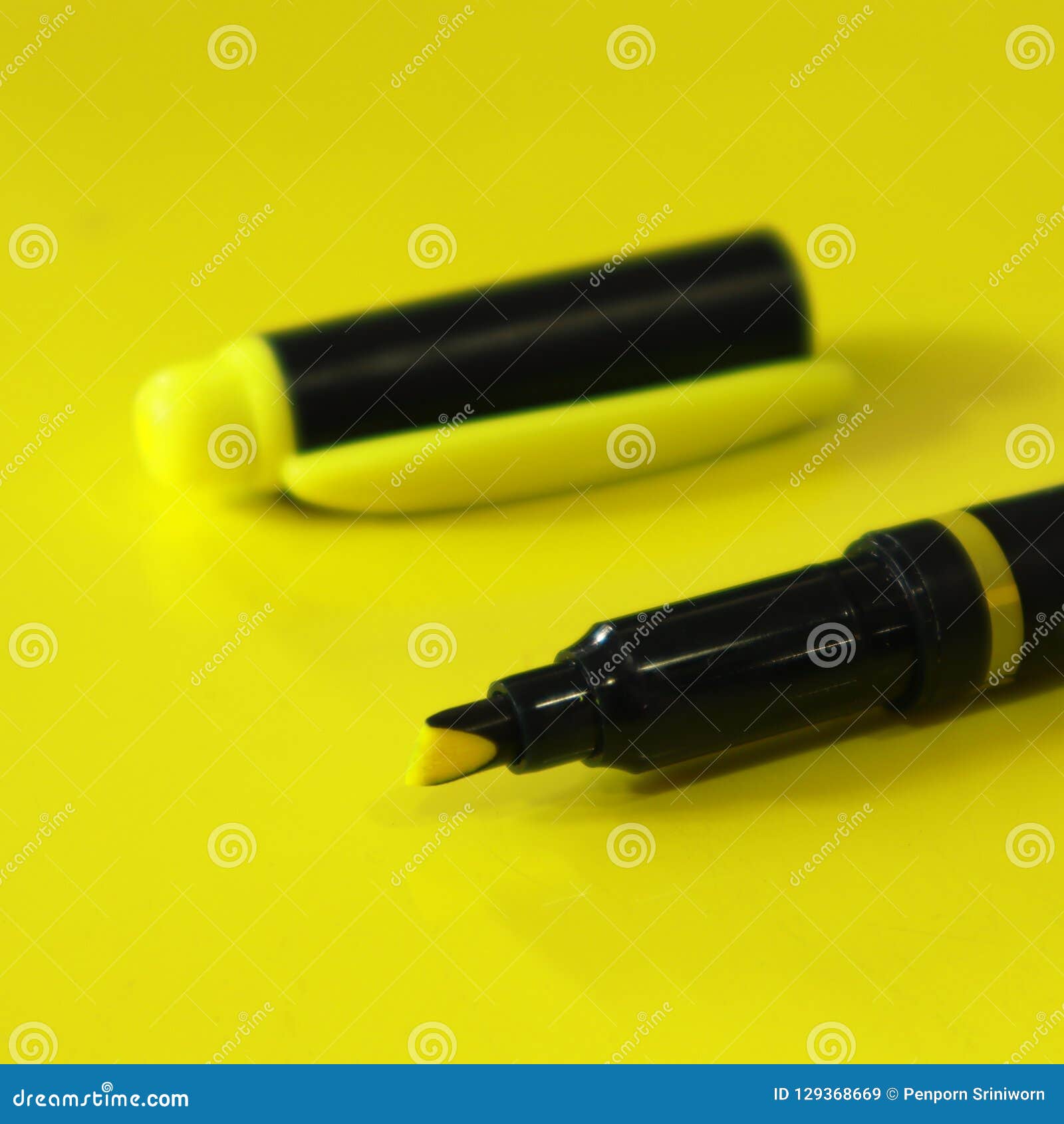 Yellow Highlighter and Background Stock Image - Image of simplicity ...
