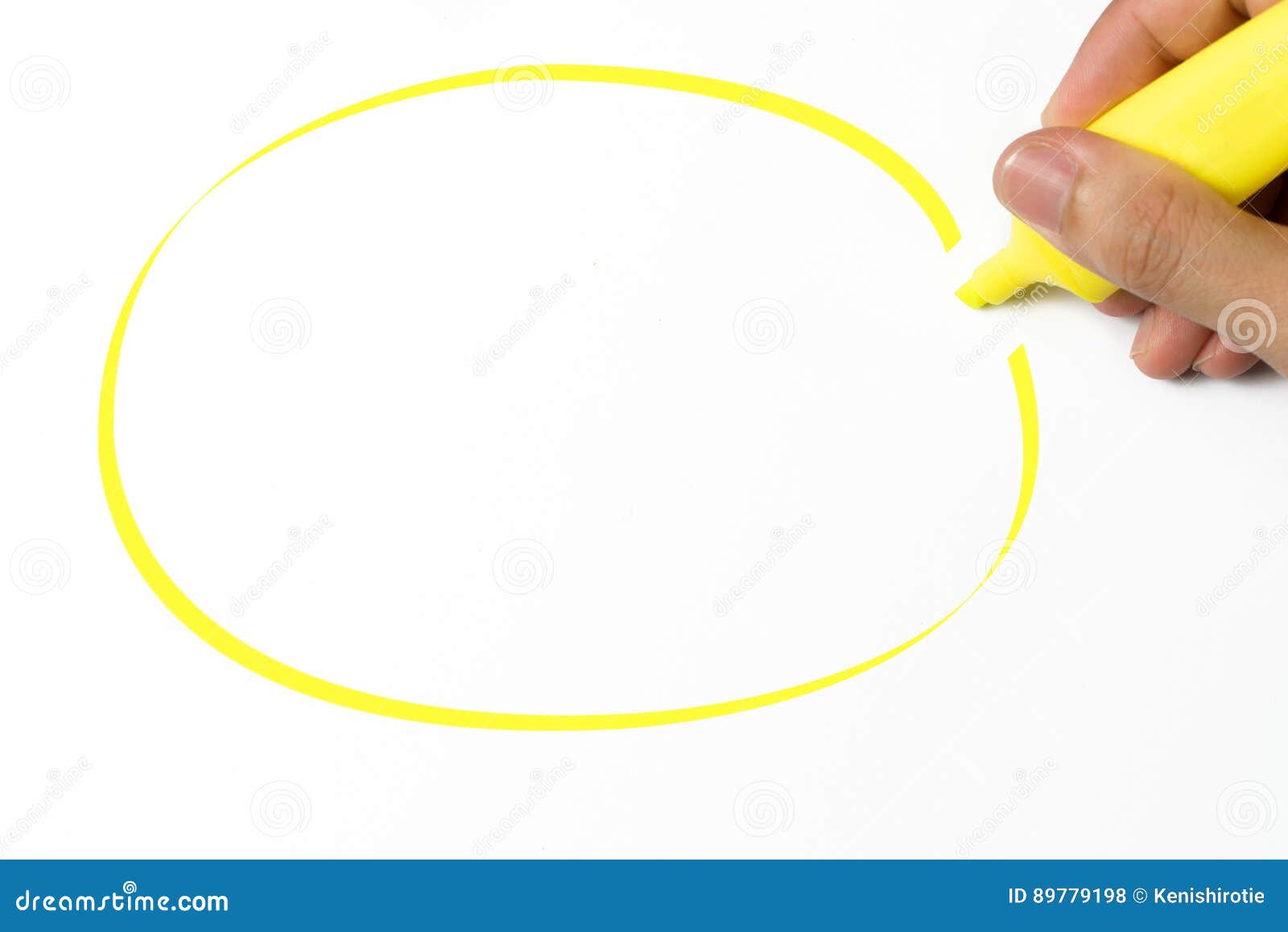 Yellow Highlighter and Blank Drawing Circle Stock Photo - Image of ...
