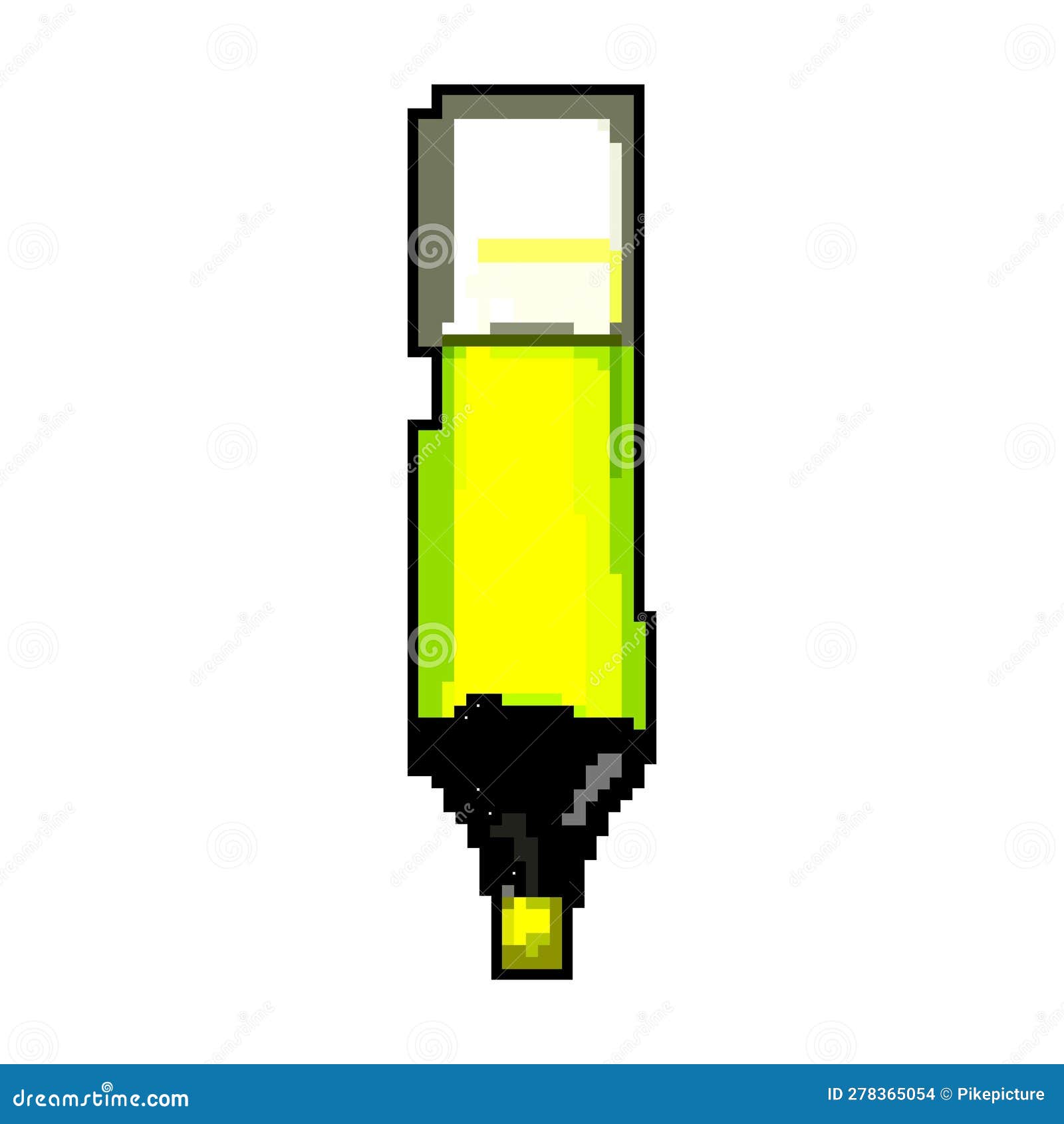 Yellow Highlighter Game Pixel Art Vector Illustration Stock Vector ...