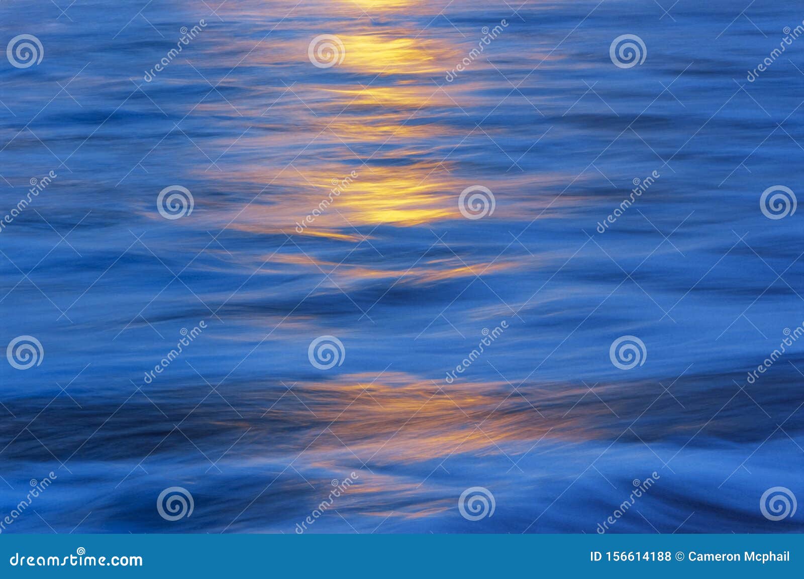 Yellow Highlights on Blue Water Stock Photo - Image of pattern ...