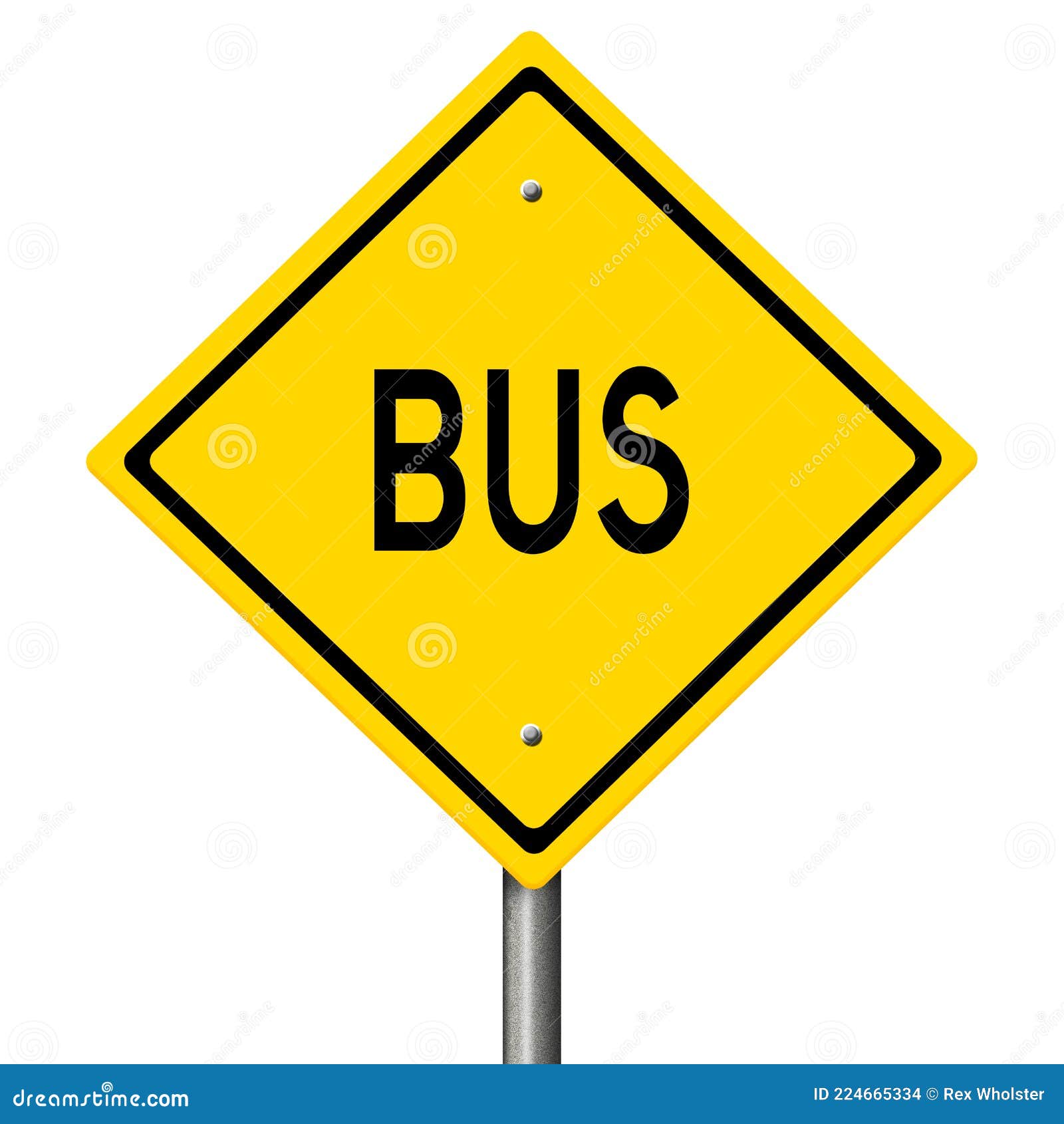 Yellow Highway Warning Sign Stock Illustration - Illustration of ...