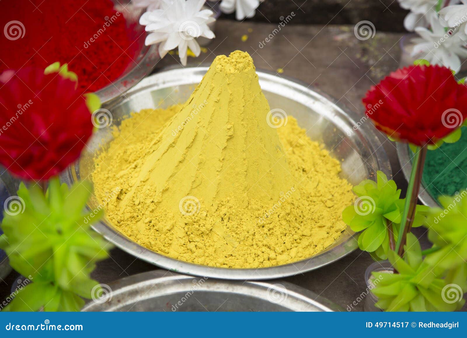 Yellow Holi Powder stock image. Image of hindu, cultural - 49714517