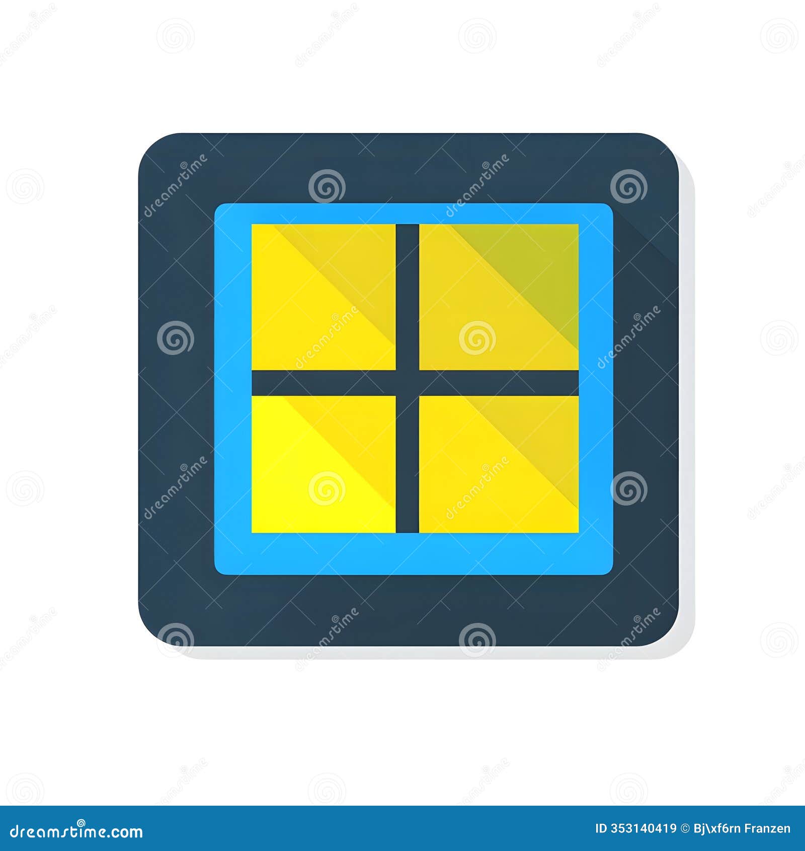 Yellow Home House Frame WIndows Icon Logo Symbol Stock Illustration ...