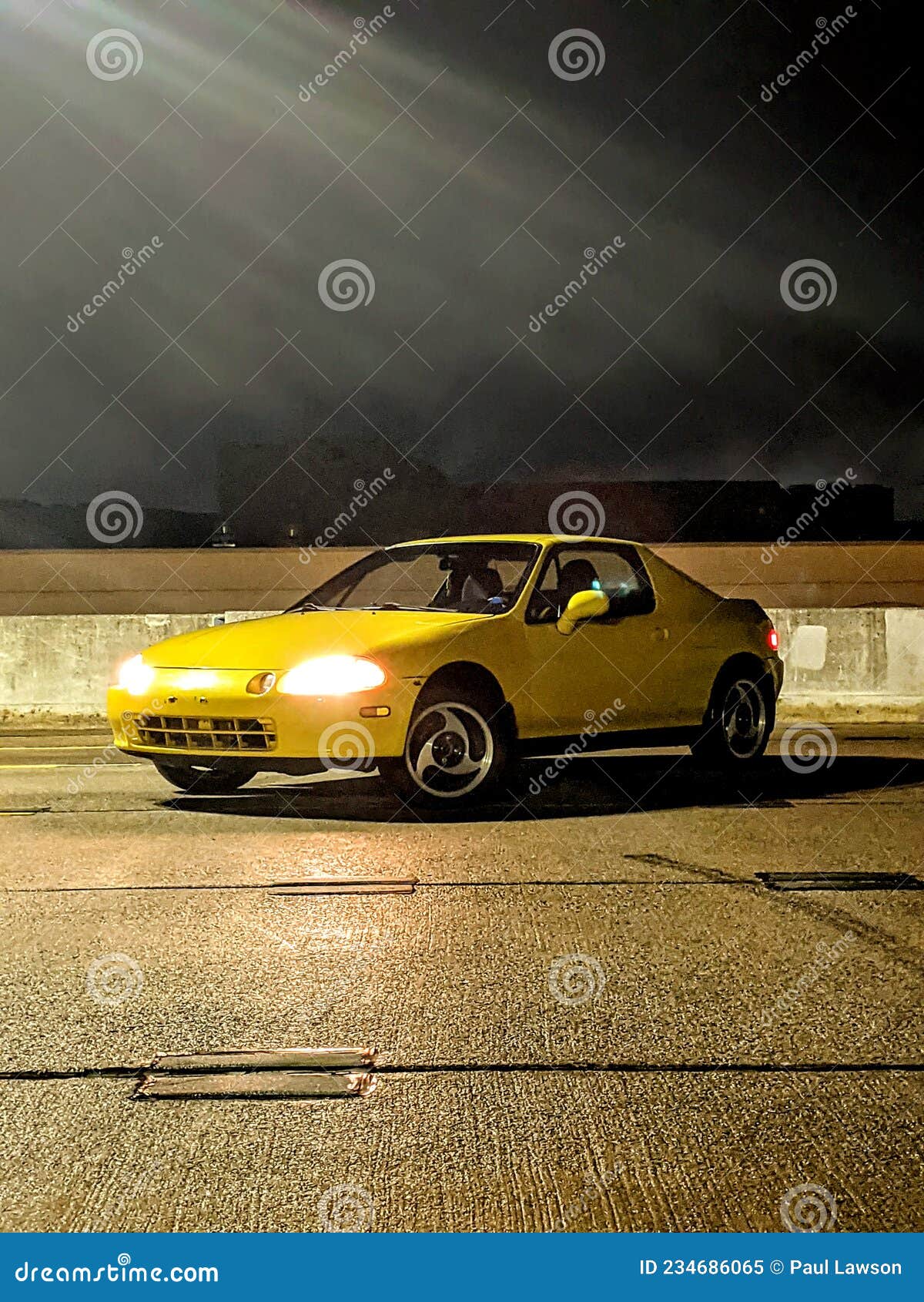 Yellow 93 honda del sol stock image. Image of vehicle - 234686065