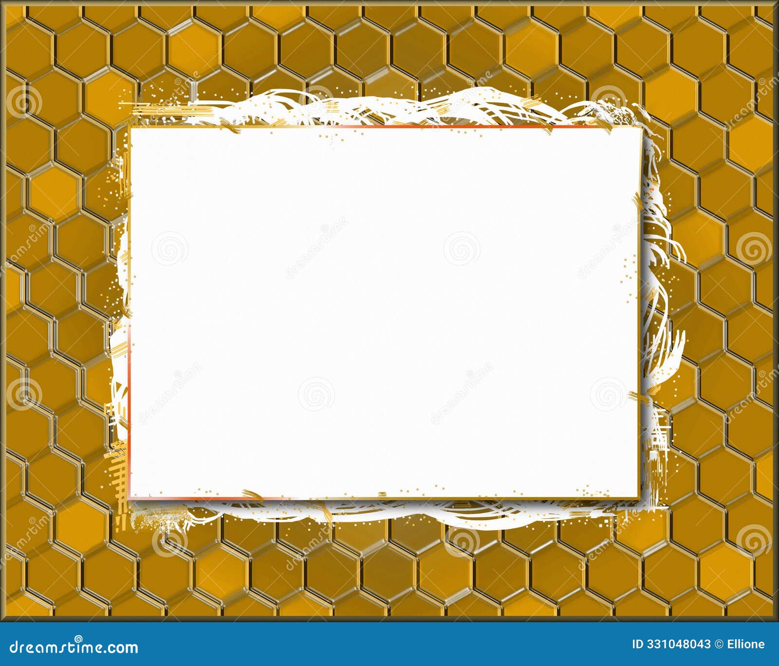 Yellow Honeycomb Pattern Frame. Stock Illustration - Illustration of ...