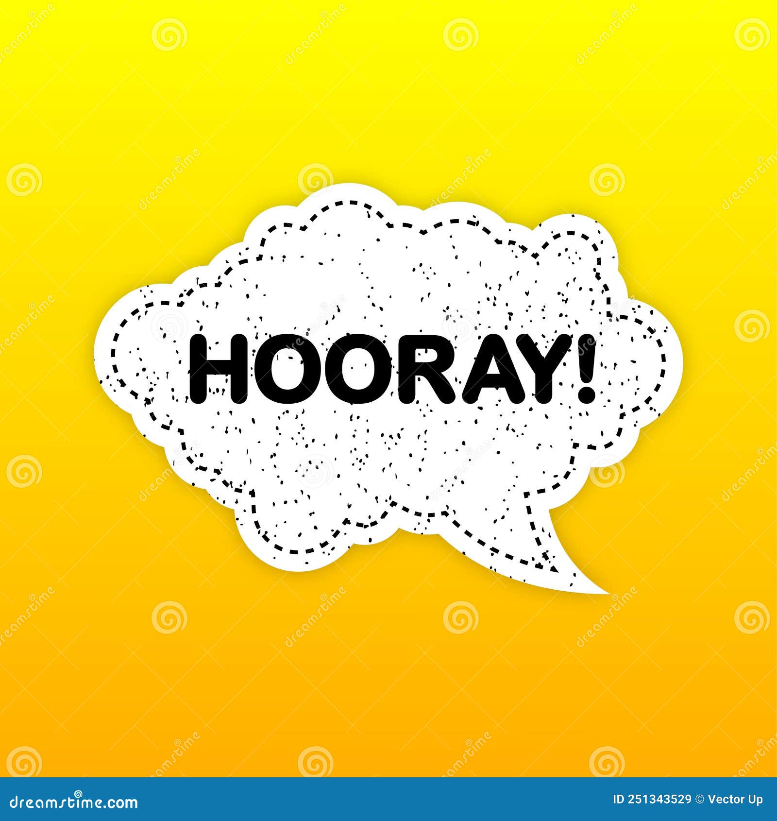 Yellow Hooray Speech Bubble Icon Symbol. Web Design. Sticker Design ...