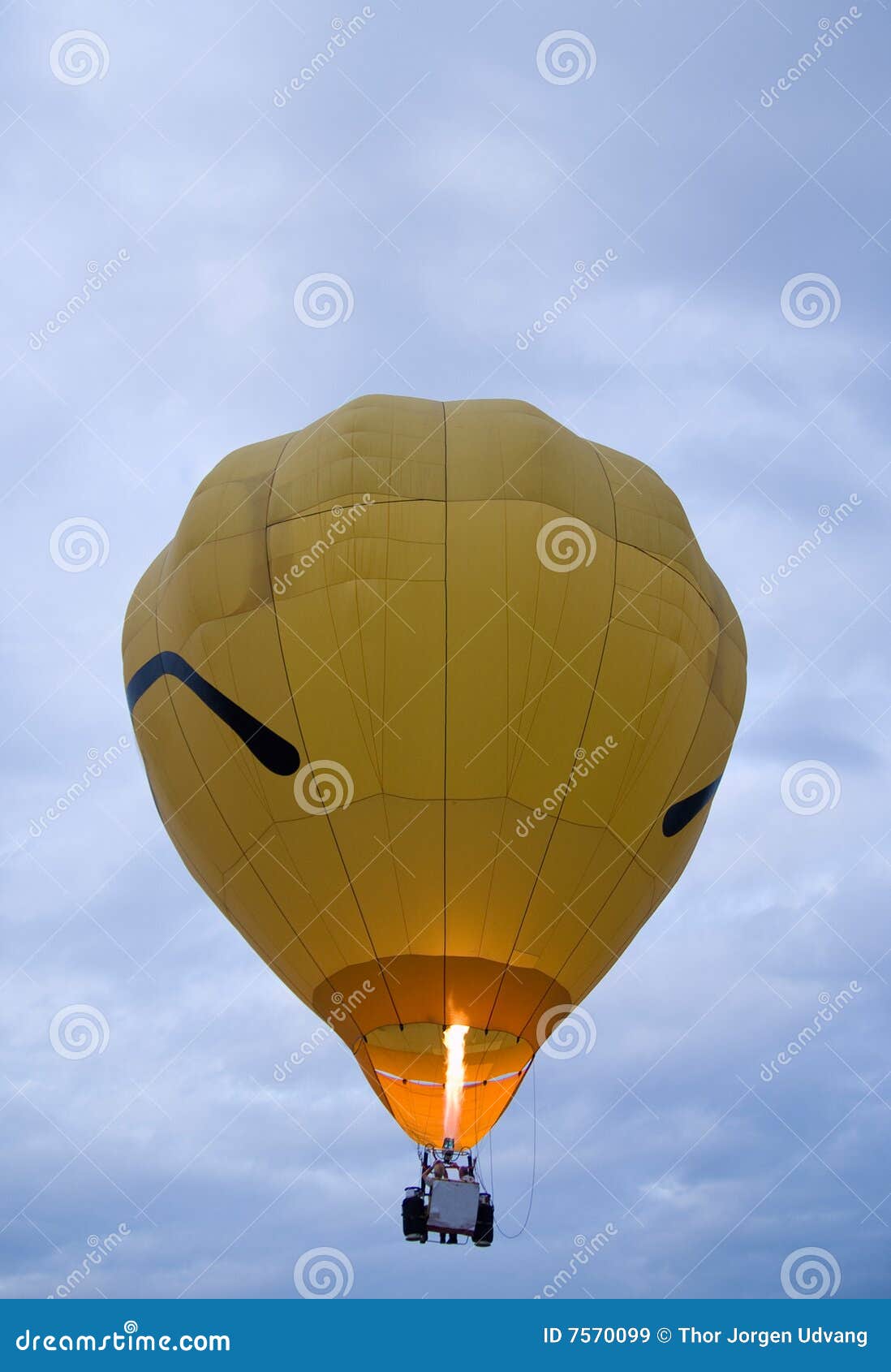Yellow hot air balloon stock image. Image of transportation - 7570099