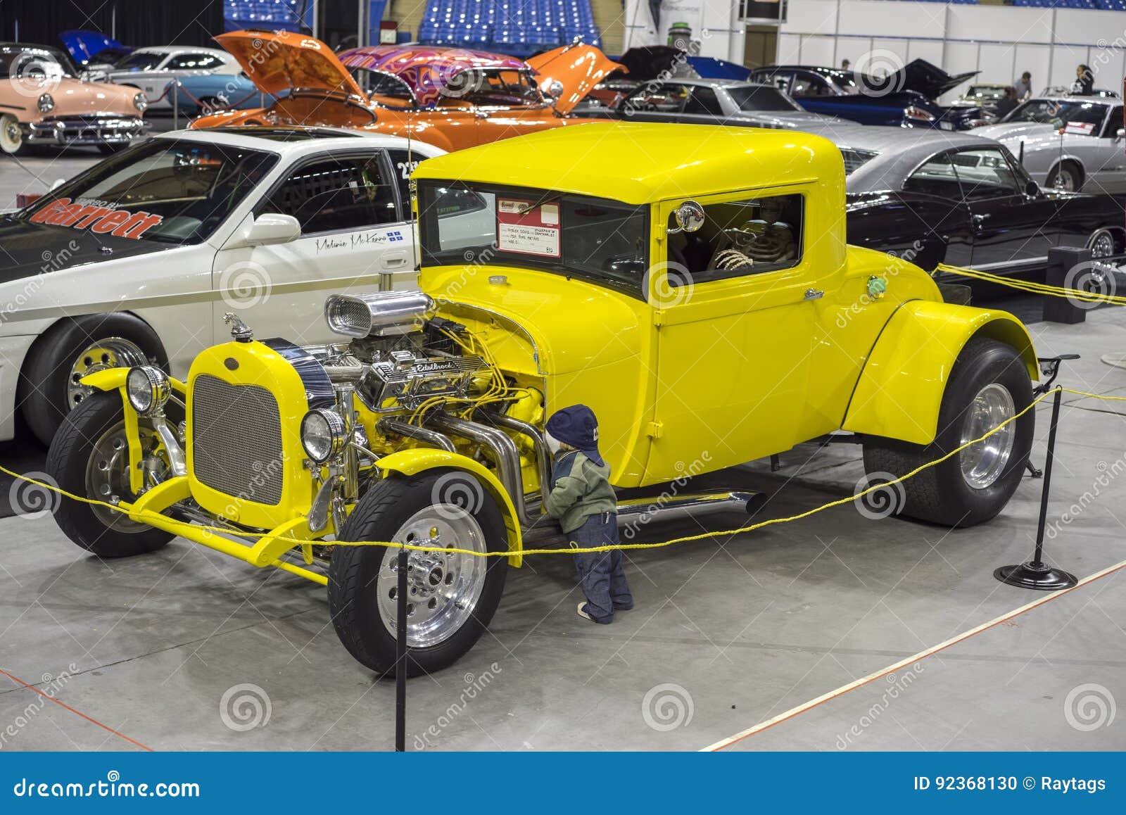 Yellow hot rod editorial image. Image of transportation - 92368130