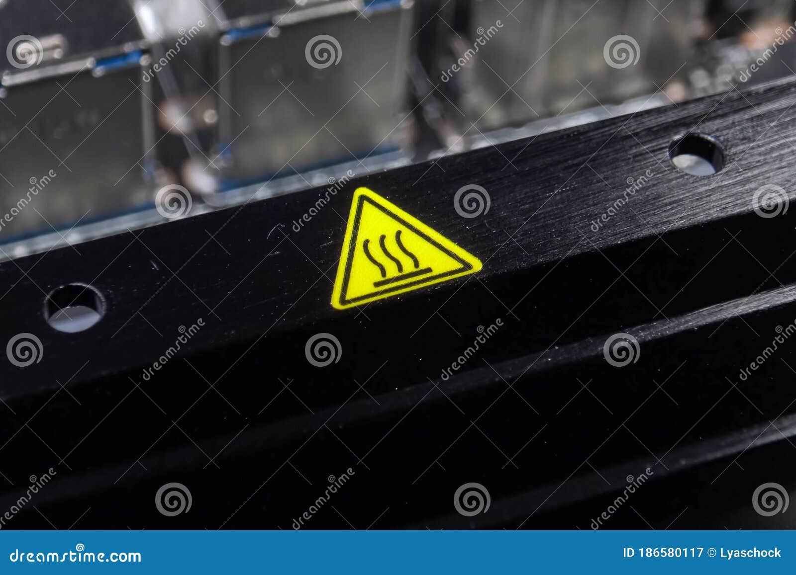 Yellow Hot Surface Sign. Designation of Hot Radiator Stock Image ...