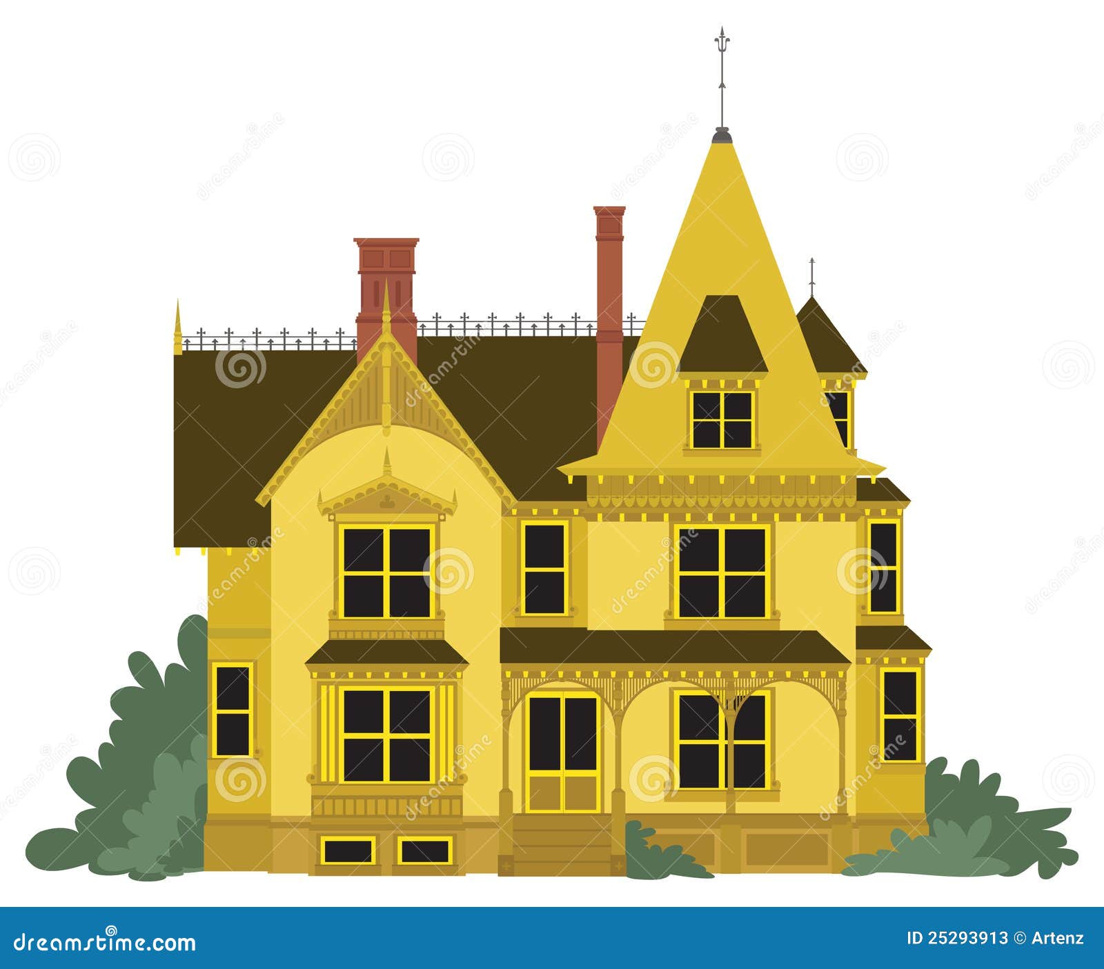 Yellow House stock illustration. Illustration of renting - 25293913