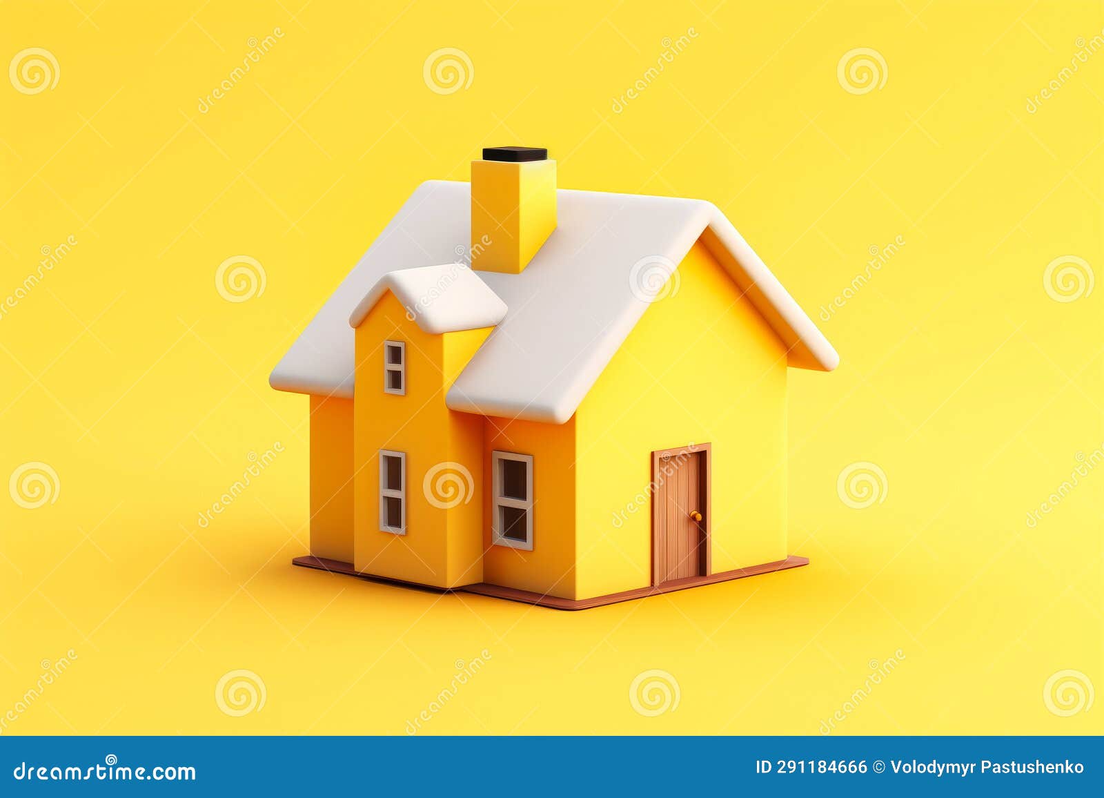 Yellow House with Yellow Background and Yellow Background. Generative ...
