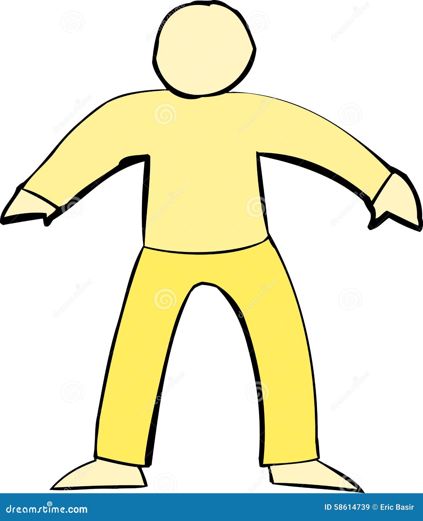 Yellow Human Body Shape stock illustration. Illustration of background ...