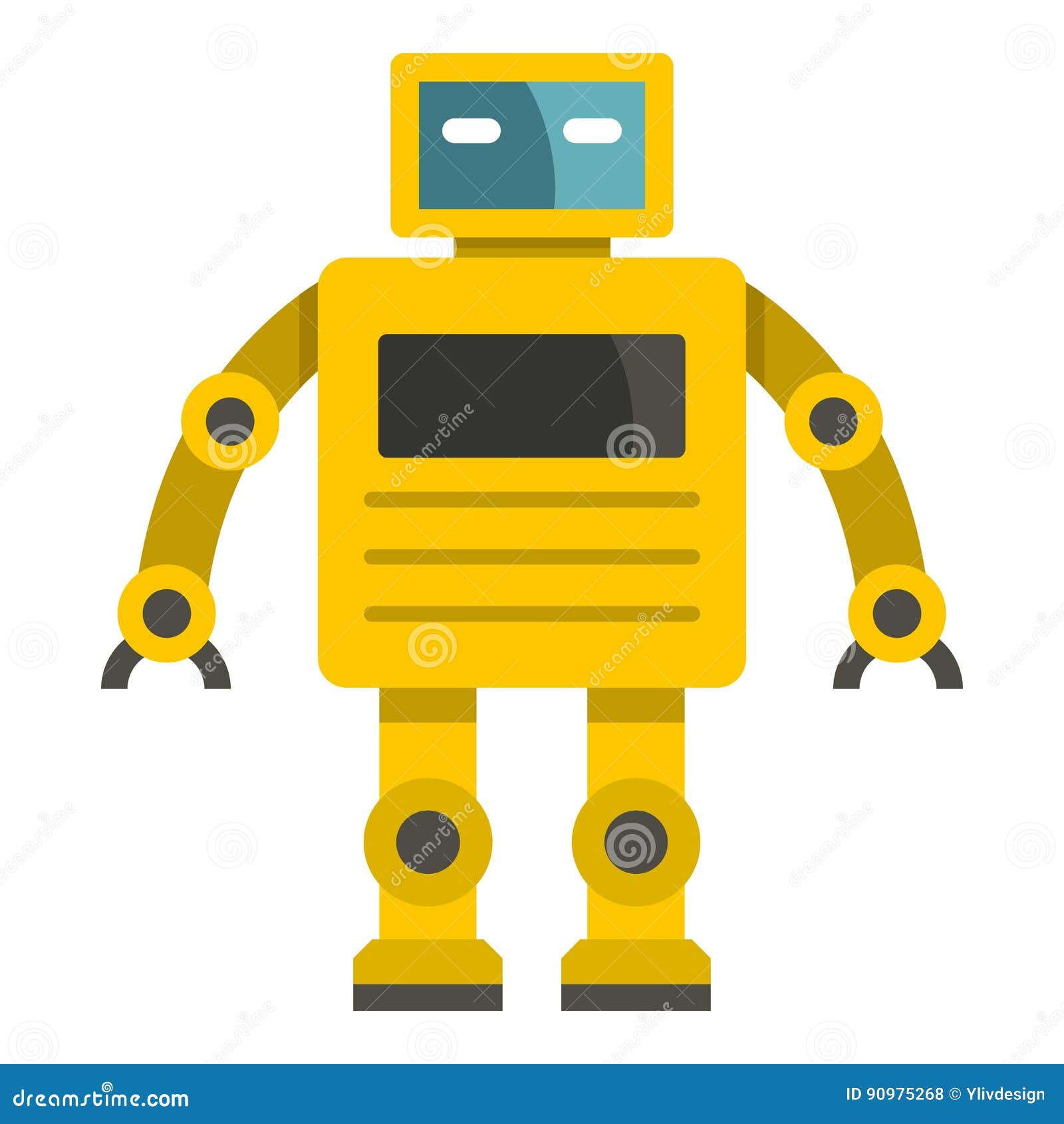 Yellow Humanoid Robot Icon Isolated Stock Vector - Illustration of ...