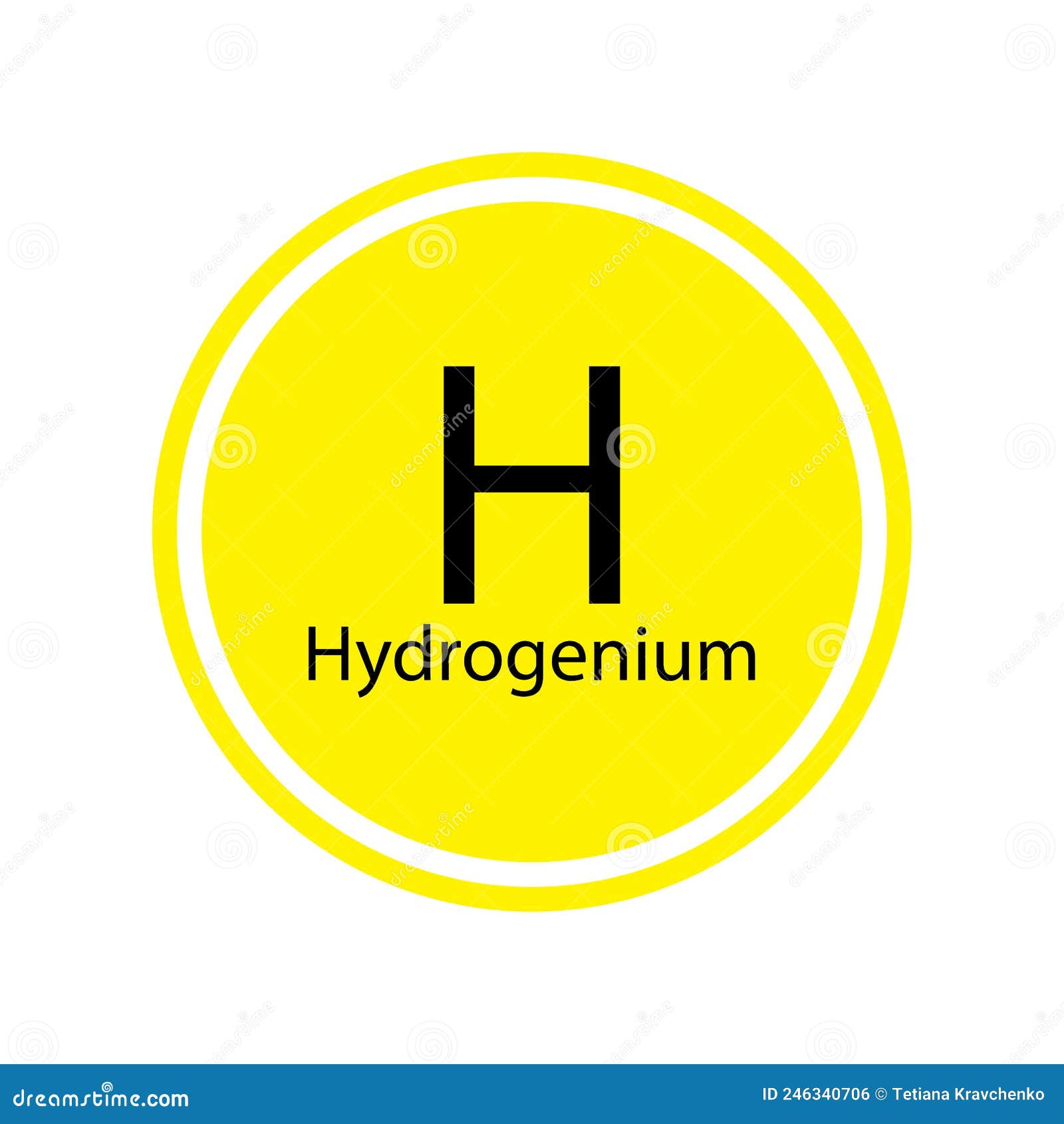 Yellow Hydrogenium. Chemical Element. Periodic Table of Mendeleev ...