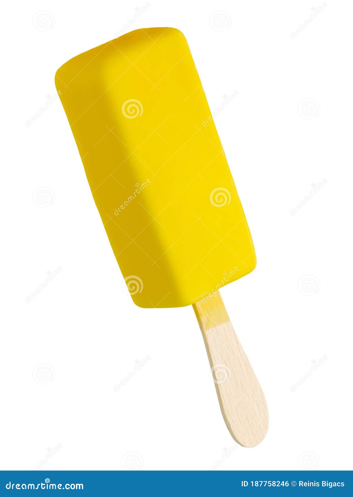 Yellow Ice Cream Bar on a Stick Stock Photo - Image of calorie ...