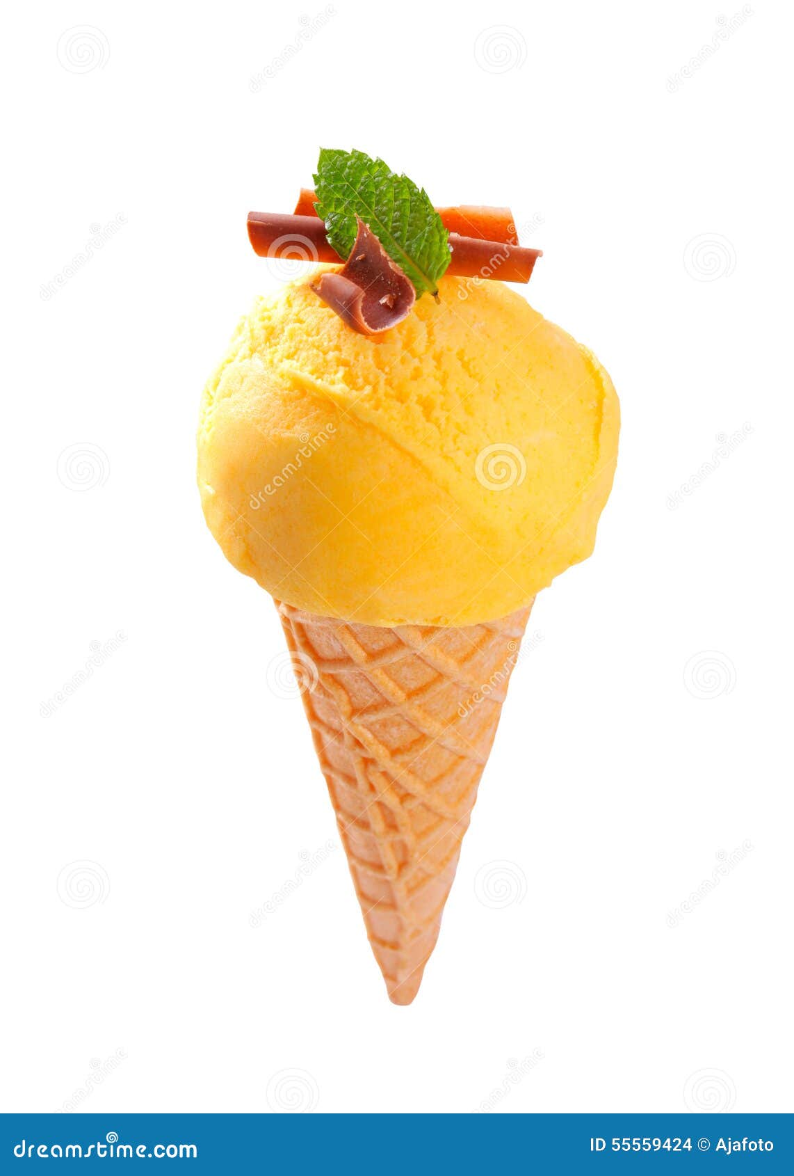 Yellow ice cream cone stock photo. Image of chocolate - 55559424