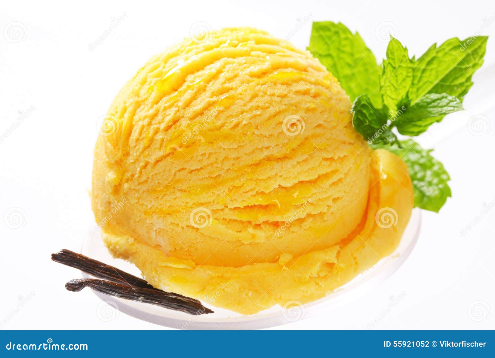 Yellow ice cream stock photo. Image of pineapple, scoops - 55921052