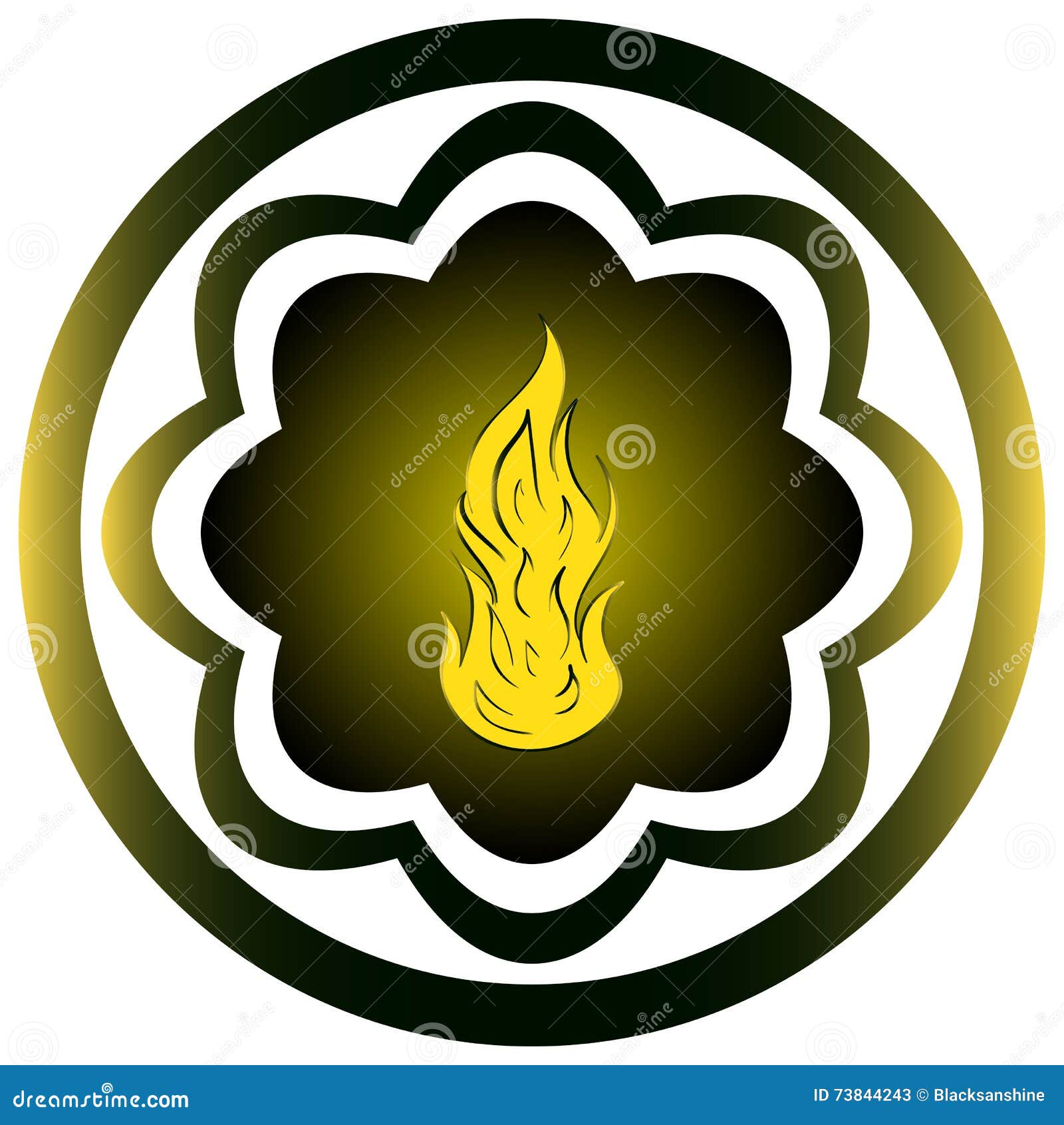 Yellow icon fire gradient stock vector. Illustration of flame - 73844243