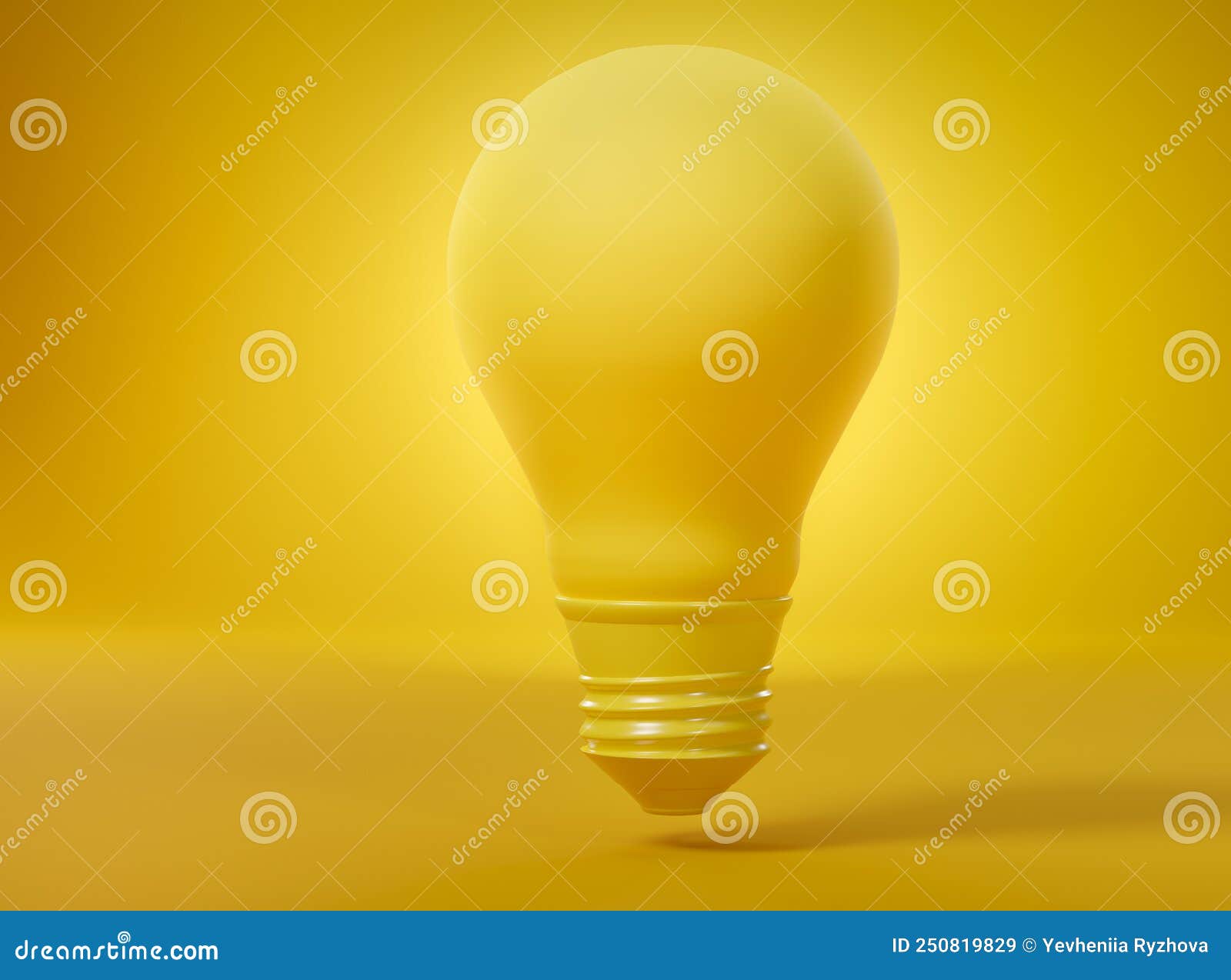 Yellow Incandescent Light Bulb Over Yellow Studio Background. Concept ...