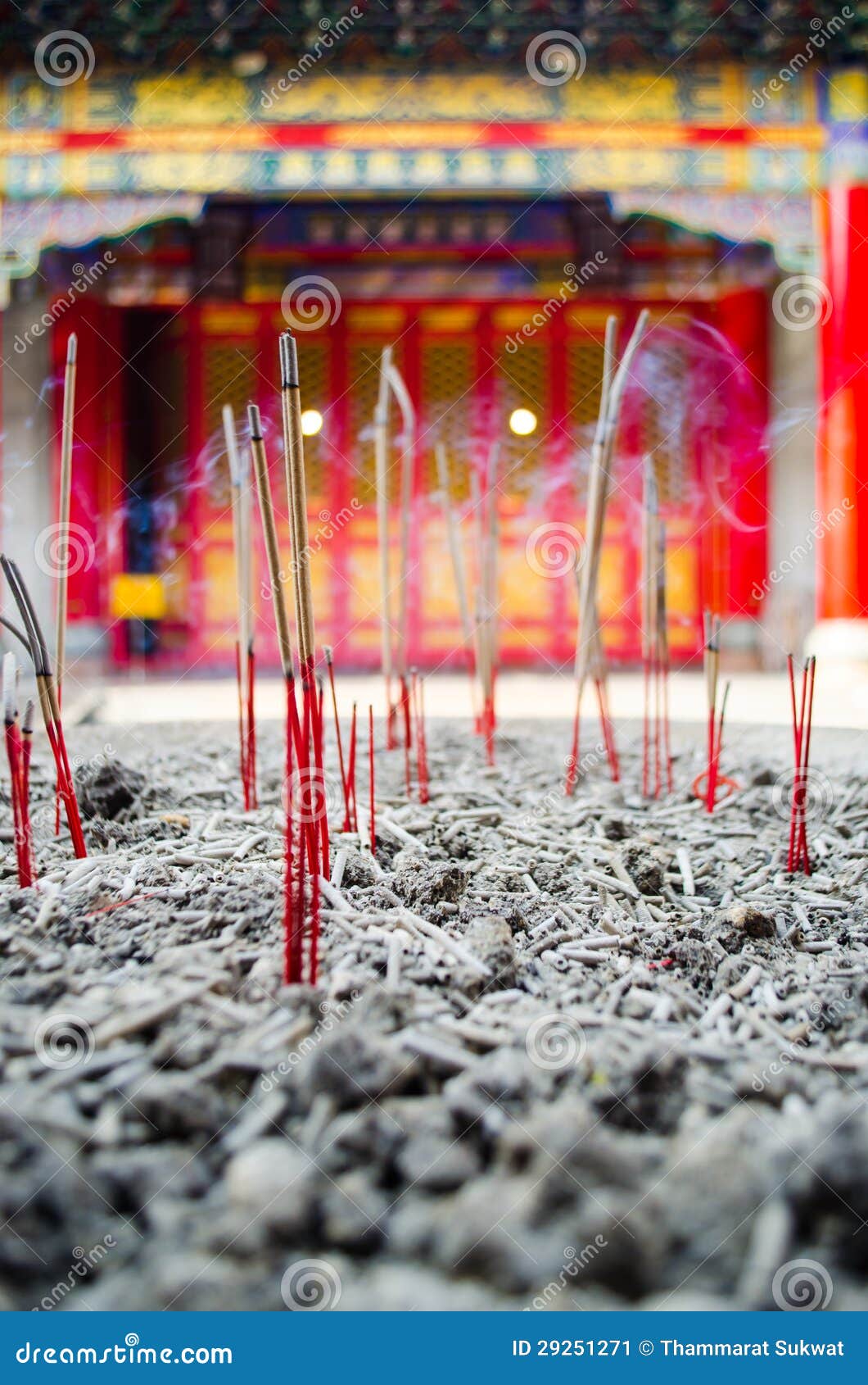 Yellow Incense Sticks Burning Stock Image - Image of orient, religious ...