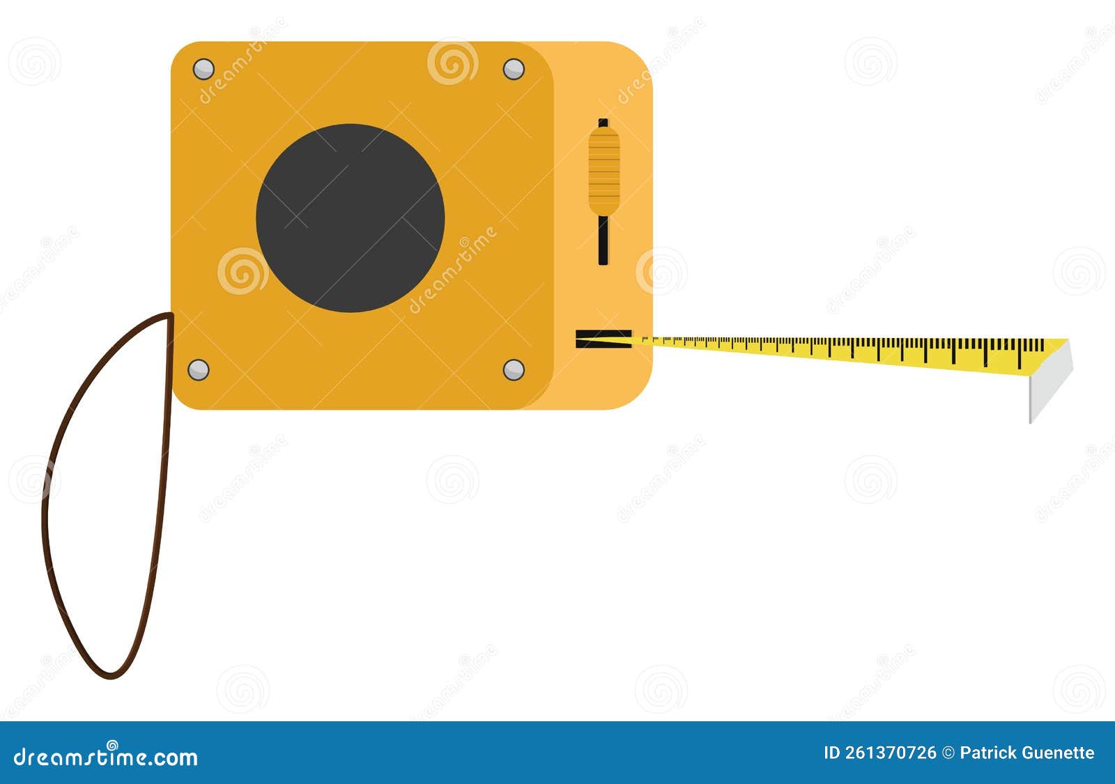 Yellow inch tape, icon stock vector. Illustration of meter - 261370726