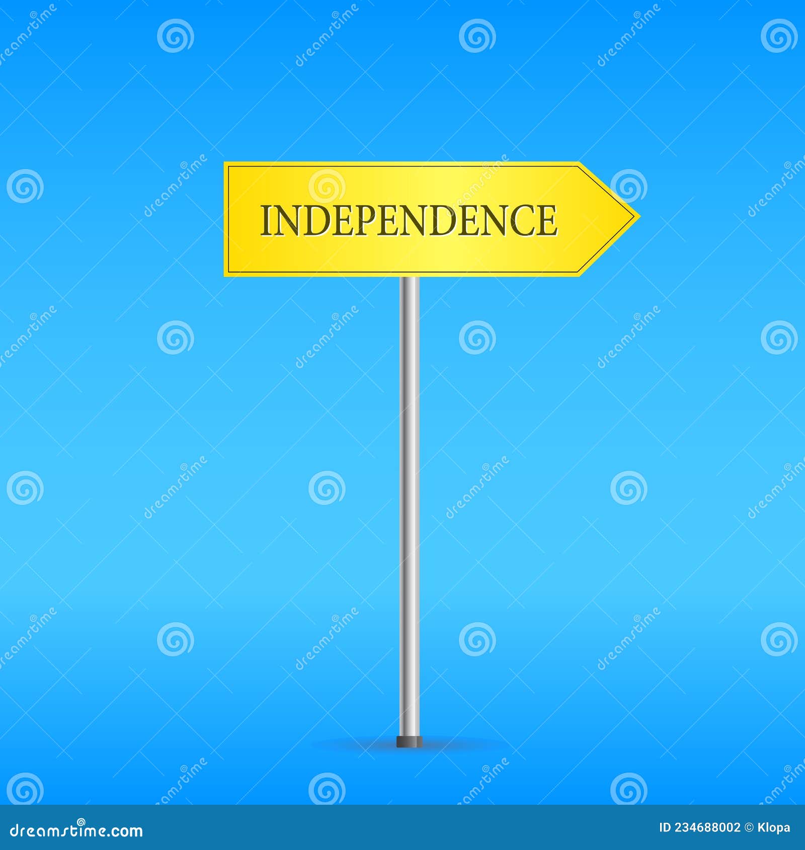 Independence Road Sign Arrows Autonomy Freedom Self-Reliance Stock ...