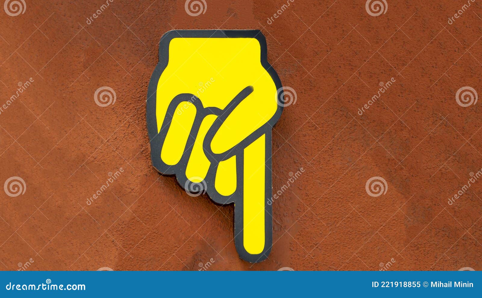 A Yellow Index Finger Indicates the Direction Stock Image - Image of ...