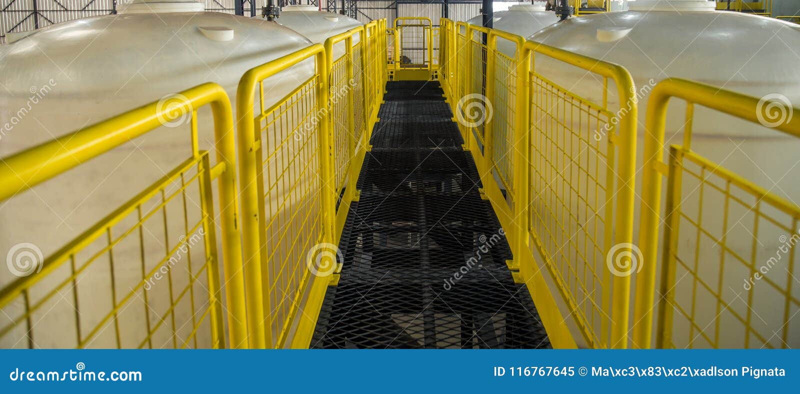 Yellow Industrial Stairs. The Mezzanine Industrial Stairs Access ...