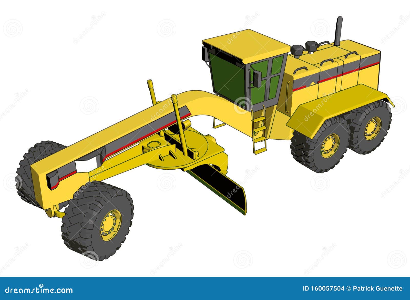 Yellow Industrial Grader Vector Illustration Stock Vector ...