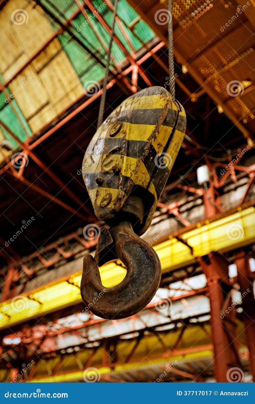 Yellow industrial hook stock image. Image of equipment - 37717017