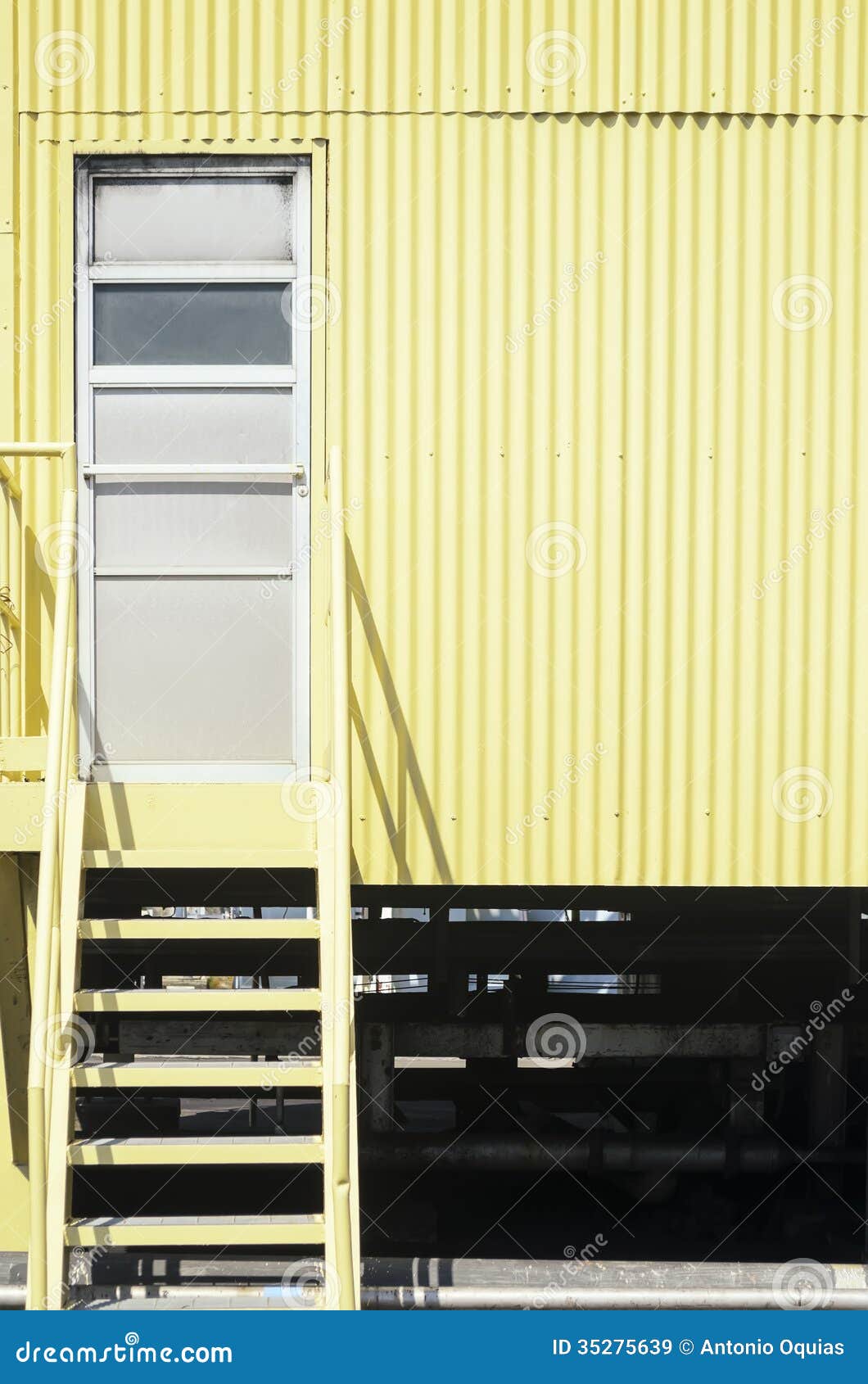 Yellow Industrial Stairs stock image. Image of staircase - 35275639