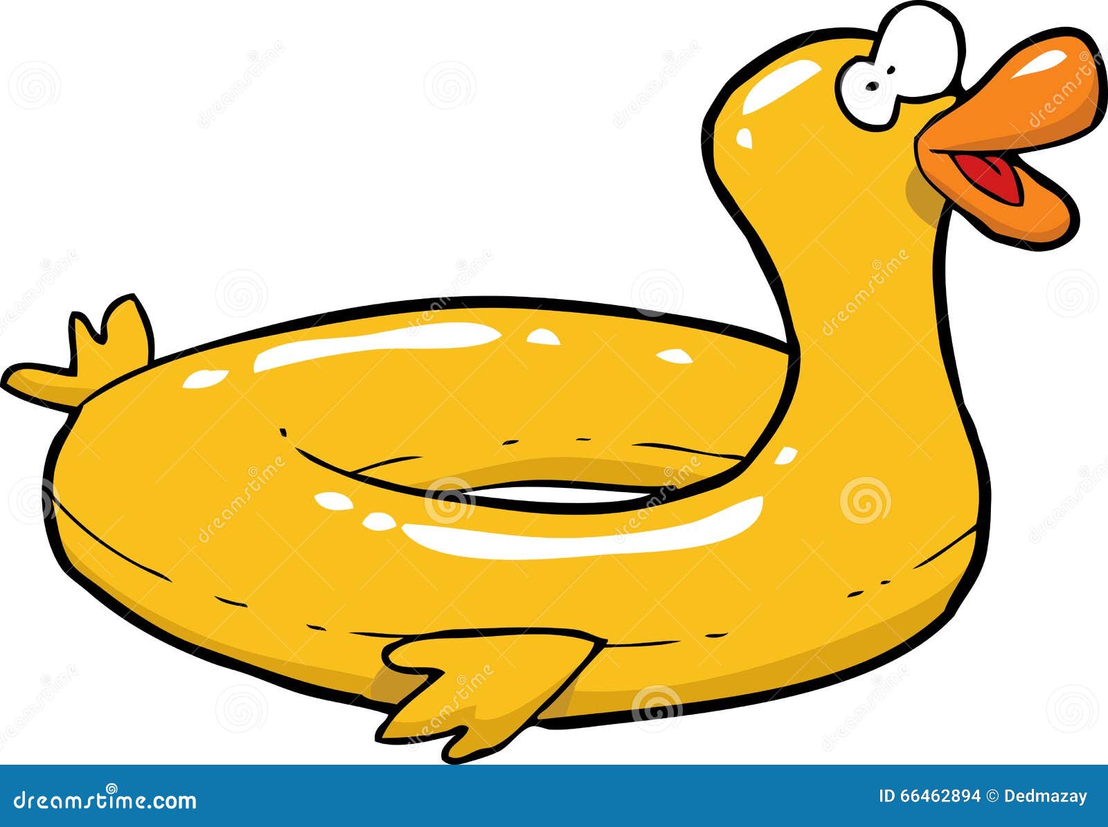 Yellow inflatable duck stock vector. Illustration of float - 66462894