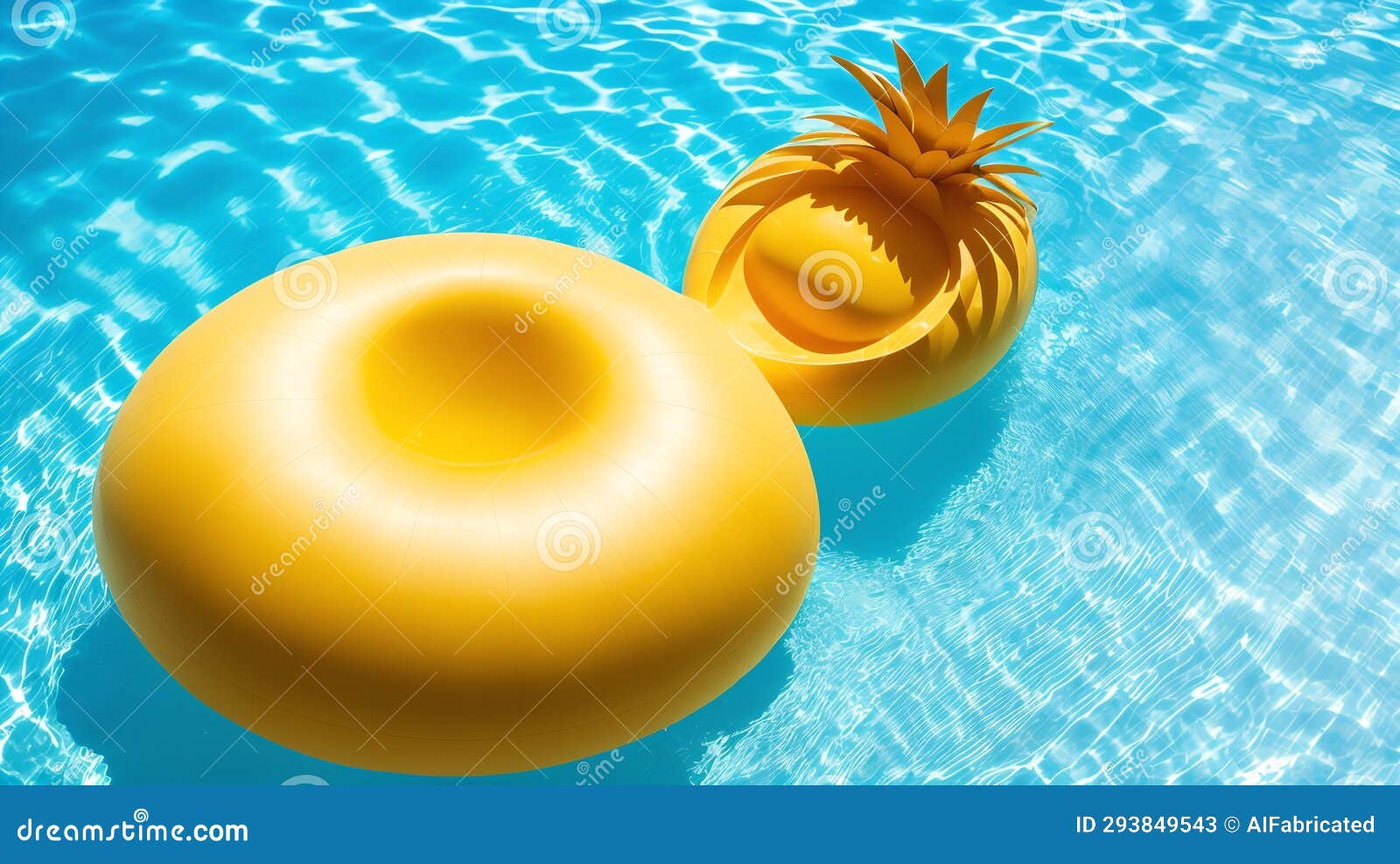 A Yellow Inflatable Floating Pool Float Stock Illustration ...
