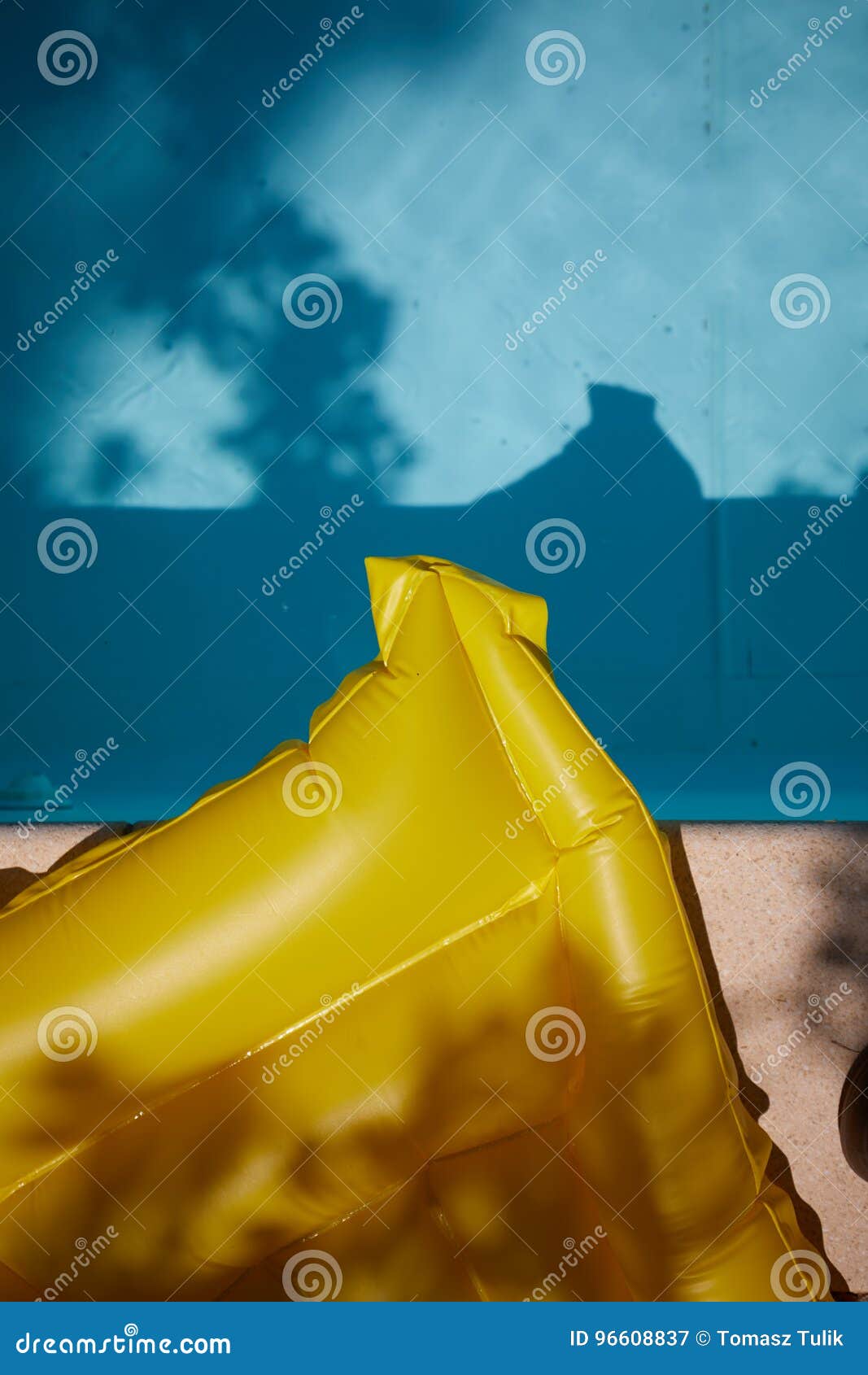 Yellow Inflatable Raft On Pool, Vacation Background Royalty-Free Stock ...