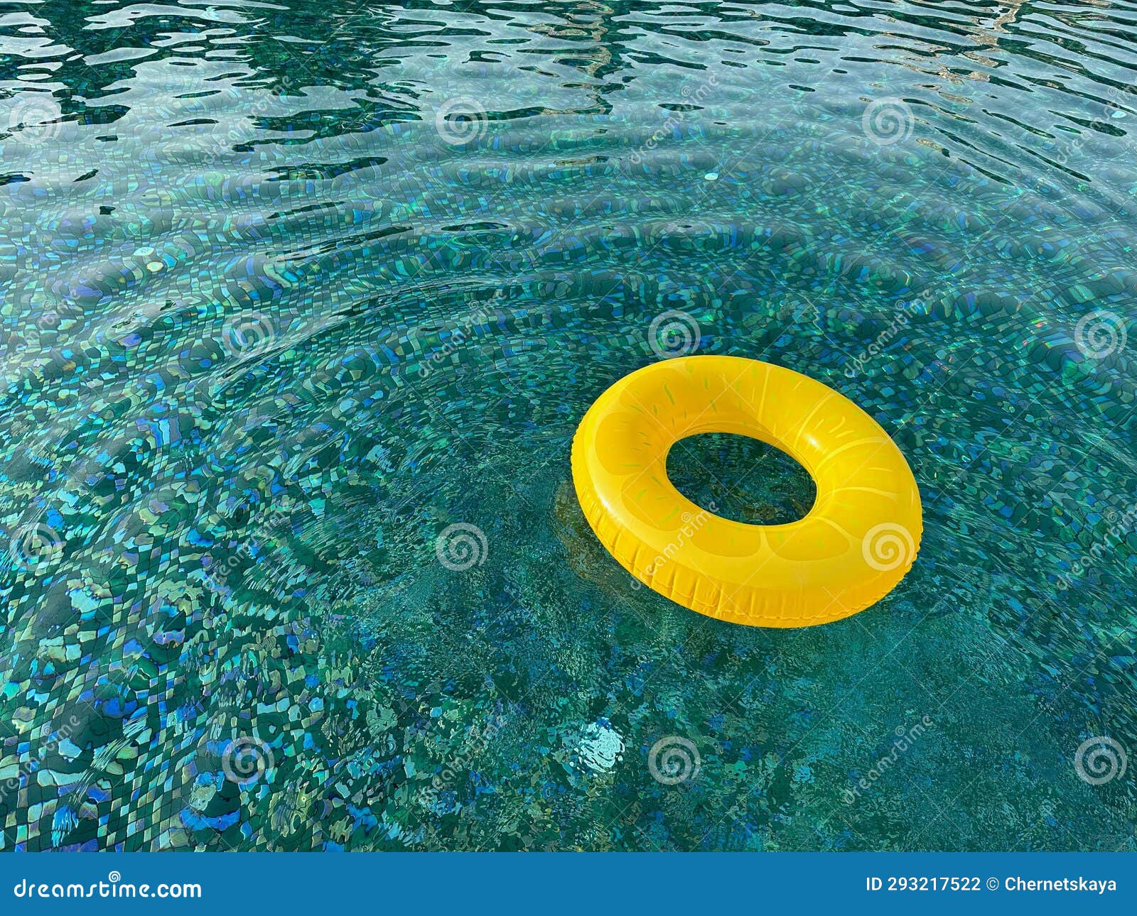 Yellow Inflatable Ring in Swimming Pool Outdoors Stock Photo - Image of ...