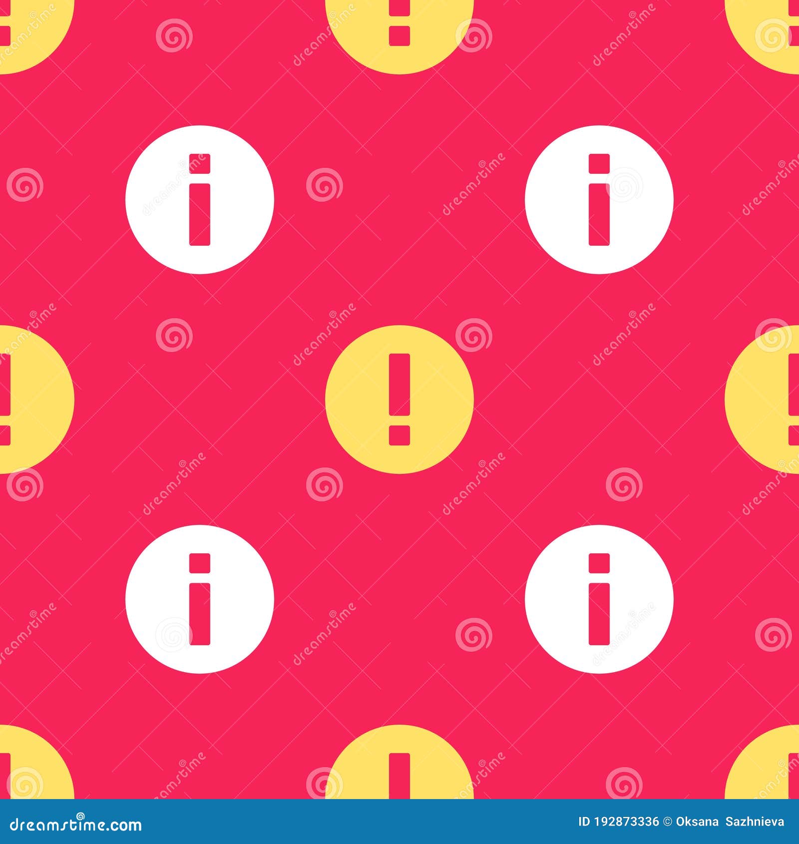 Yellow Information Icon Isolated Seamless Pattern on Red Background ...