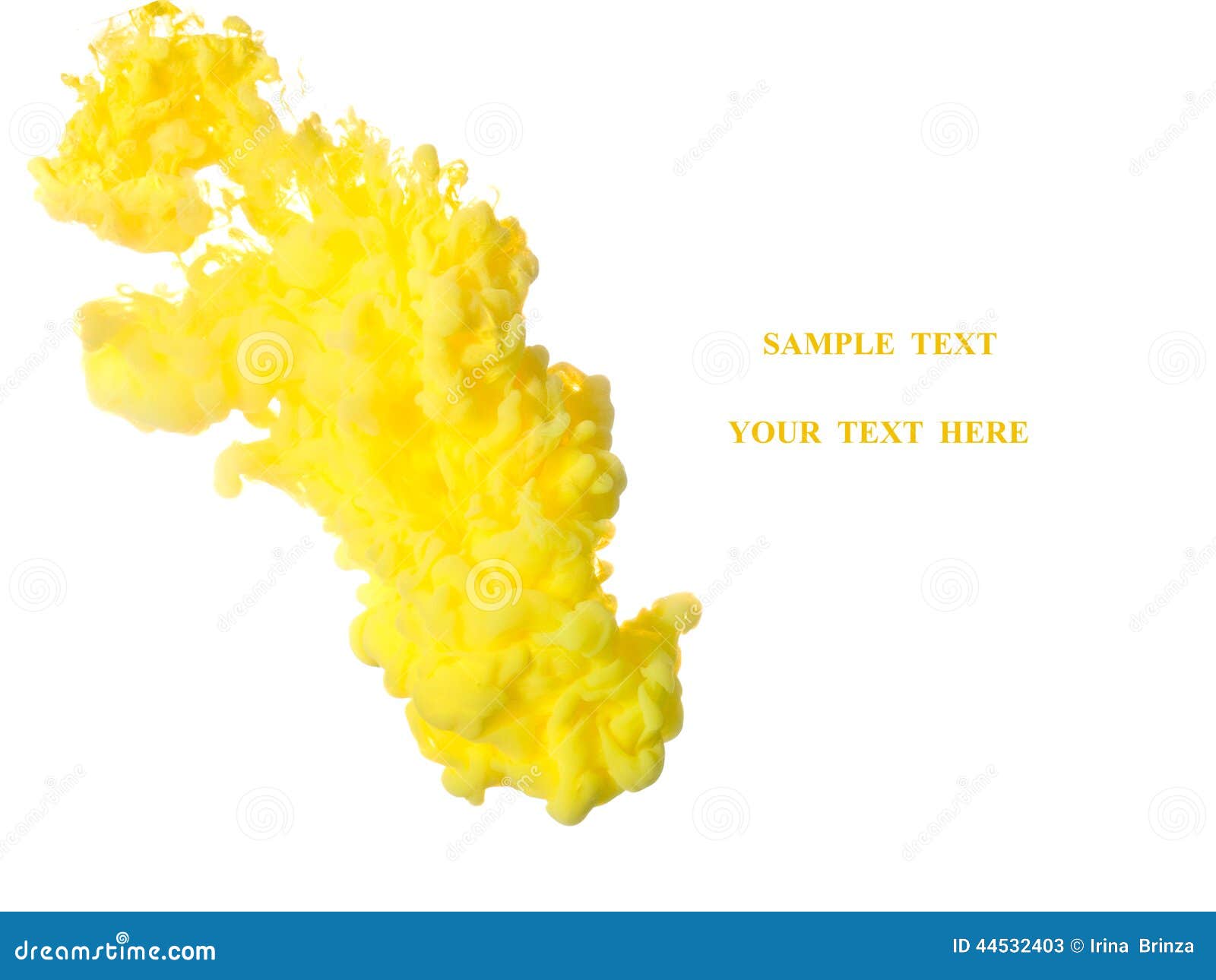 Yellow ink in water stock image. Image of design, color - 44532403