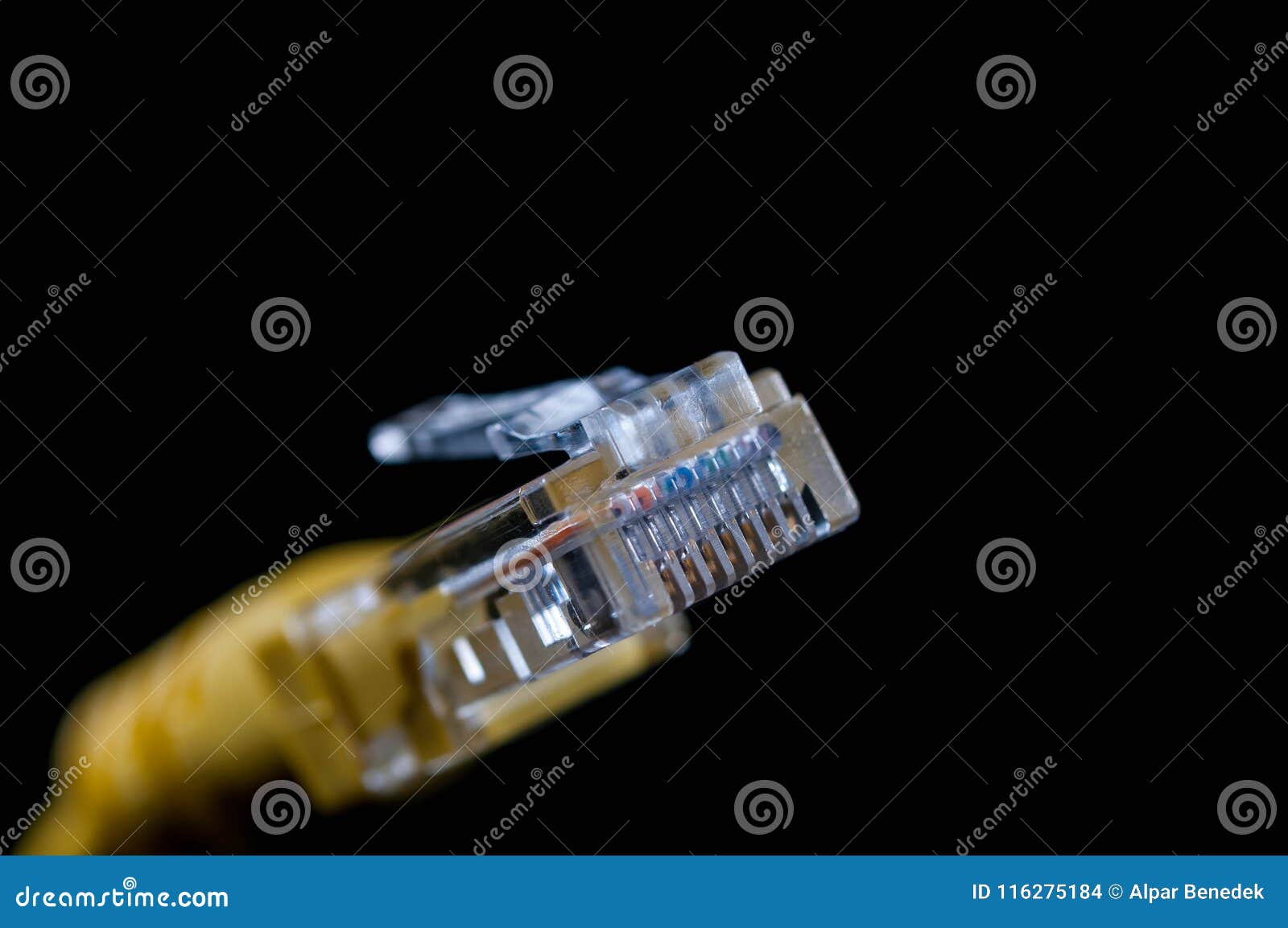 Yellow Internet Cable Close Up Macro Shot Stock Photo - Image of ...