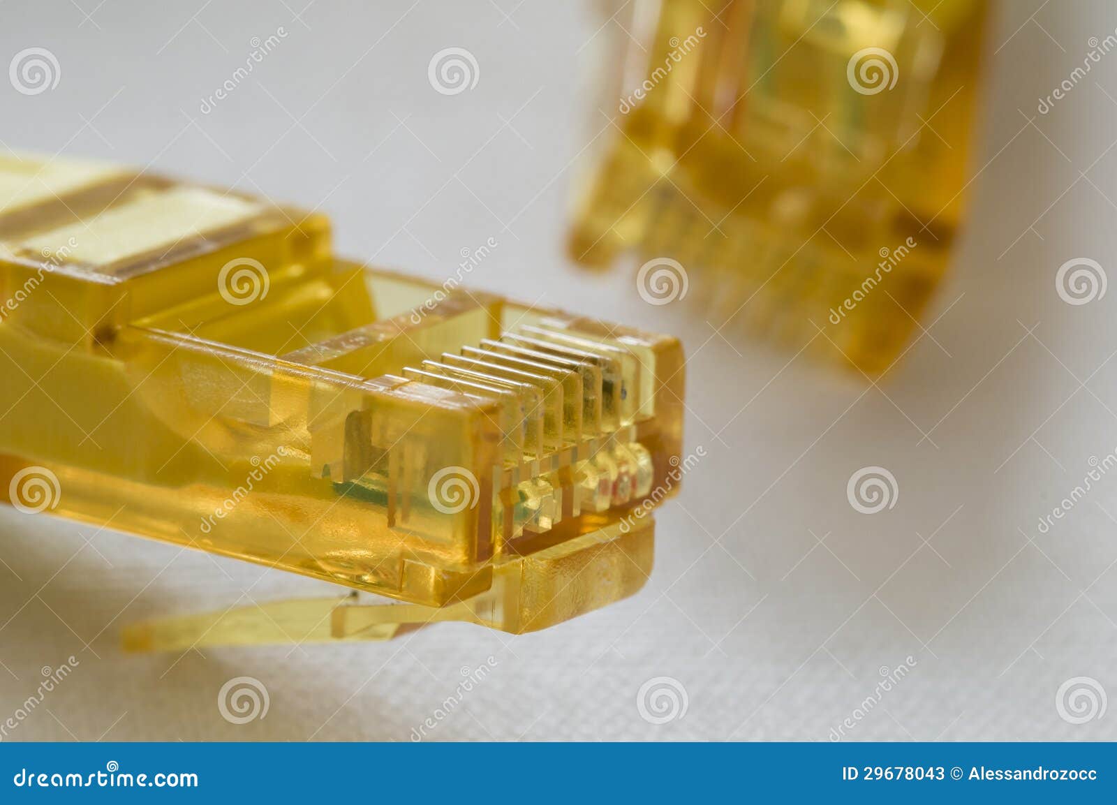 Yellow Internet Cable Plugs Stock Image - Image of closeup, colorful ...