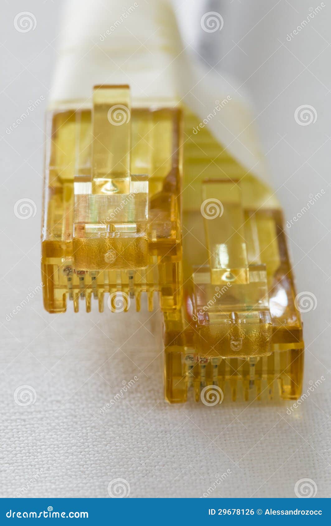 Yellow Internet Cable Plugs Stock Photo - Image of cat5, isolated: 29678126