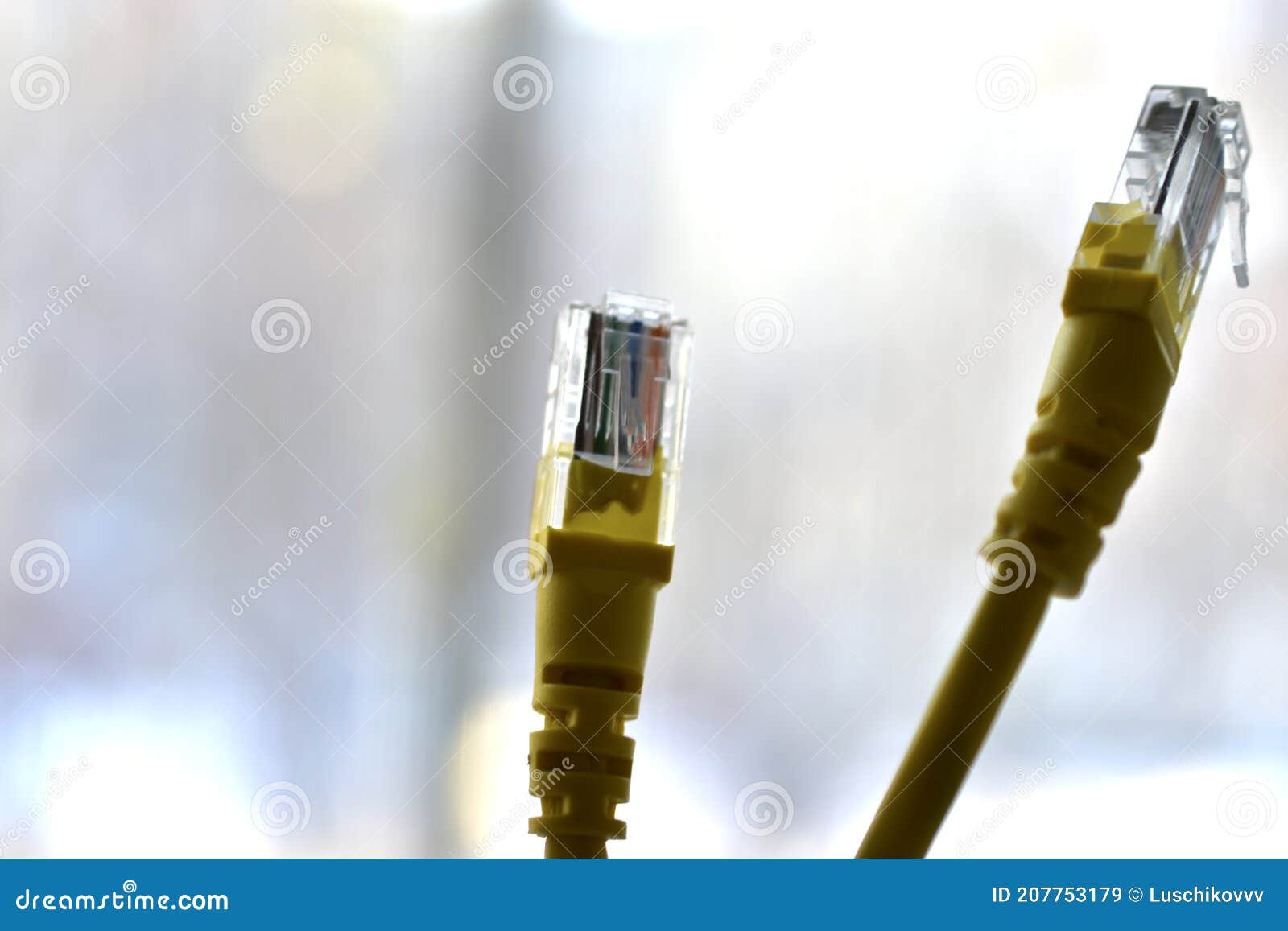 Yellow Internet Cable for Wan and Lan Router Stock Image - Image of ...