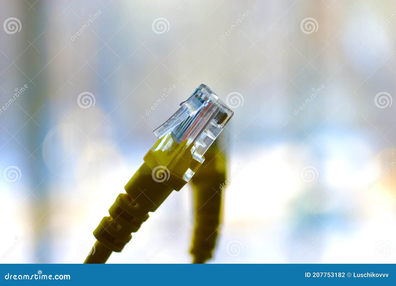 Yellow Internet Cable for Wan and Lan Router Stock Photo - Image of ...