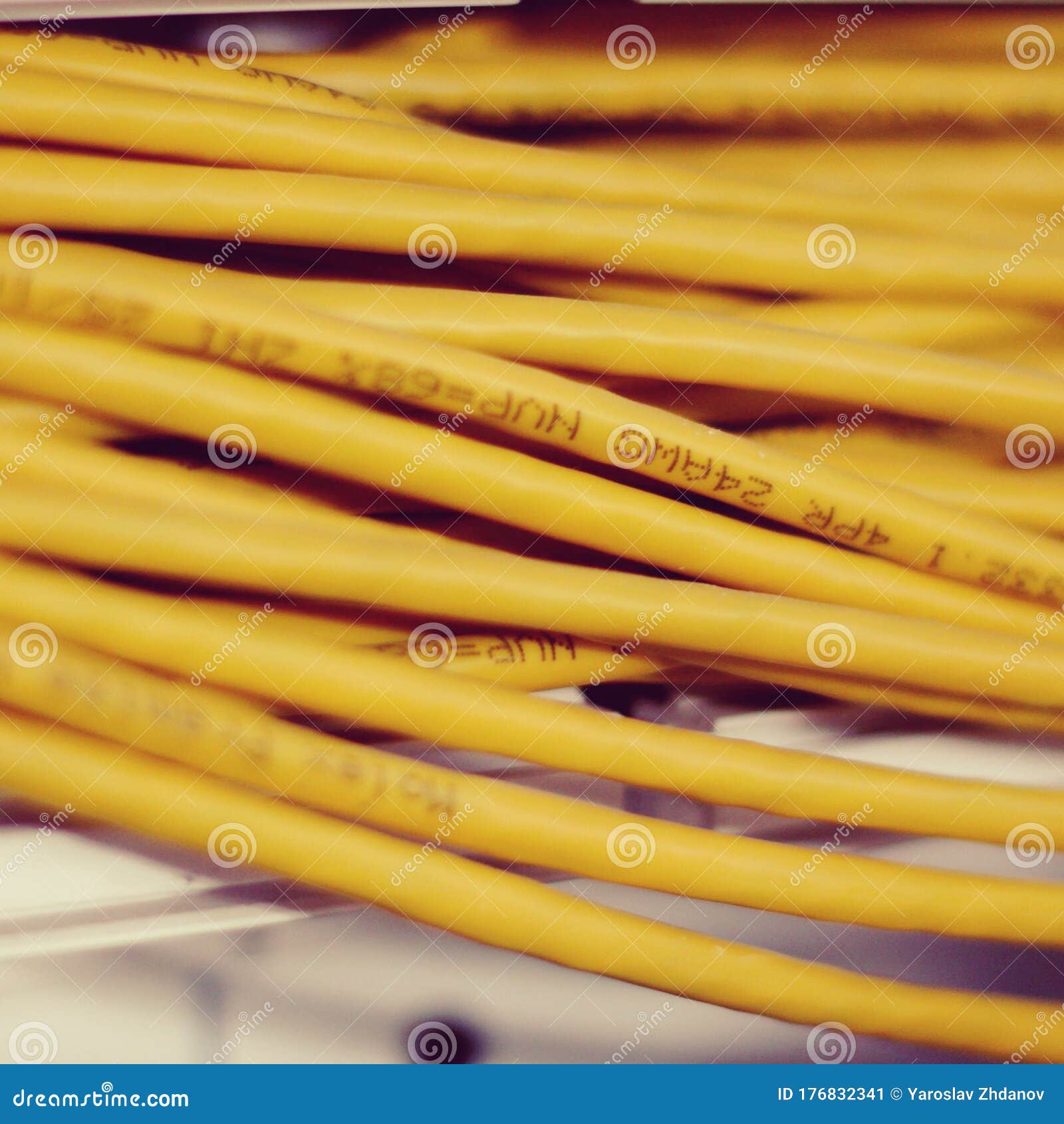 Yellow Internet Cables stock image. Image of yellow - 176832341
